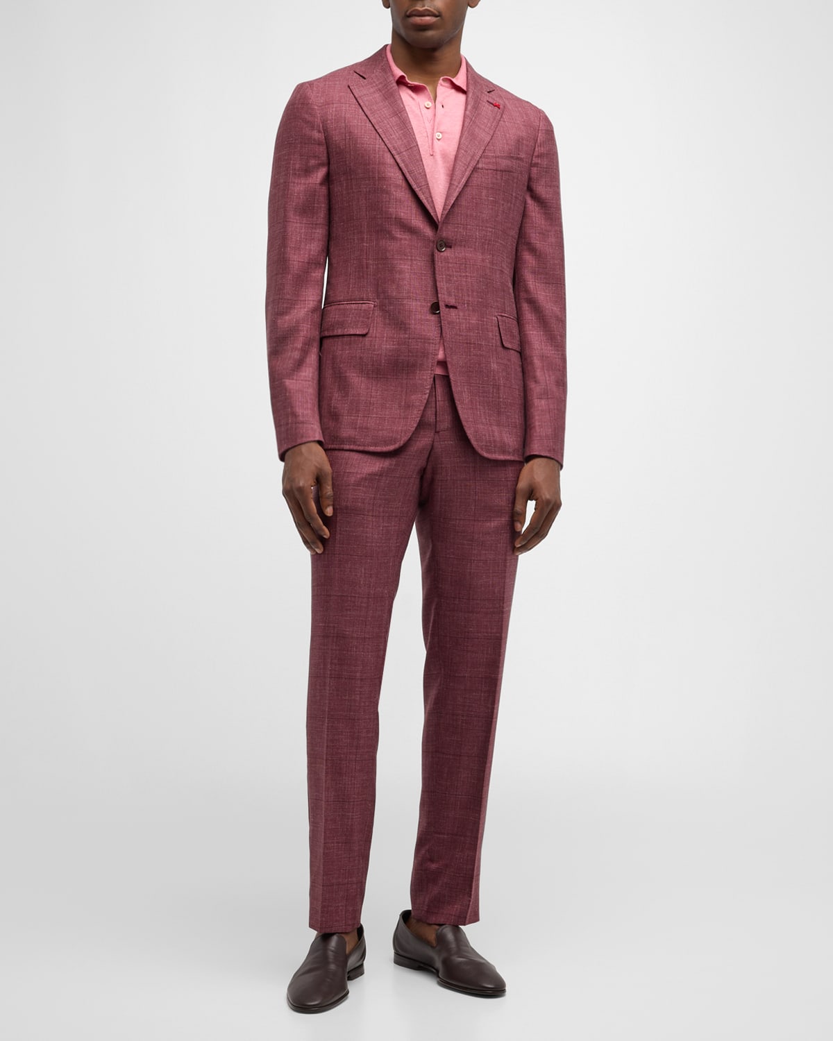 Canali Men's Tonal Check Wool Suit | Neiman Marcus