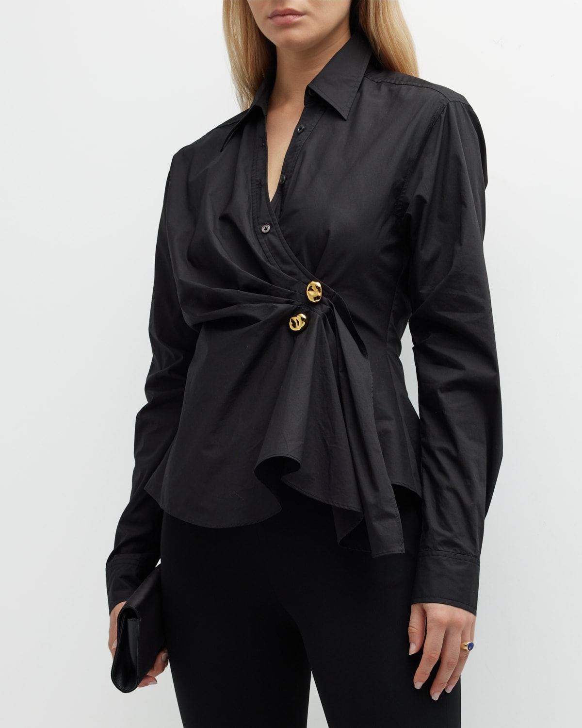 Tanya Taylor Calandra Embroidered Button-Front Top | Neiman Marcus