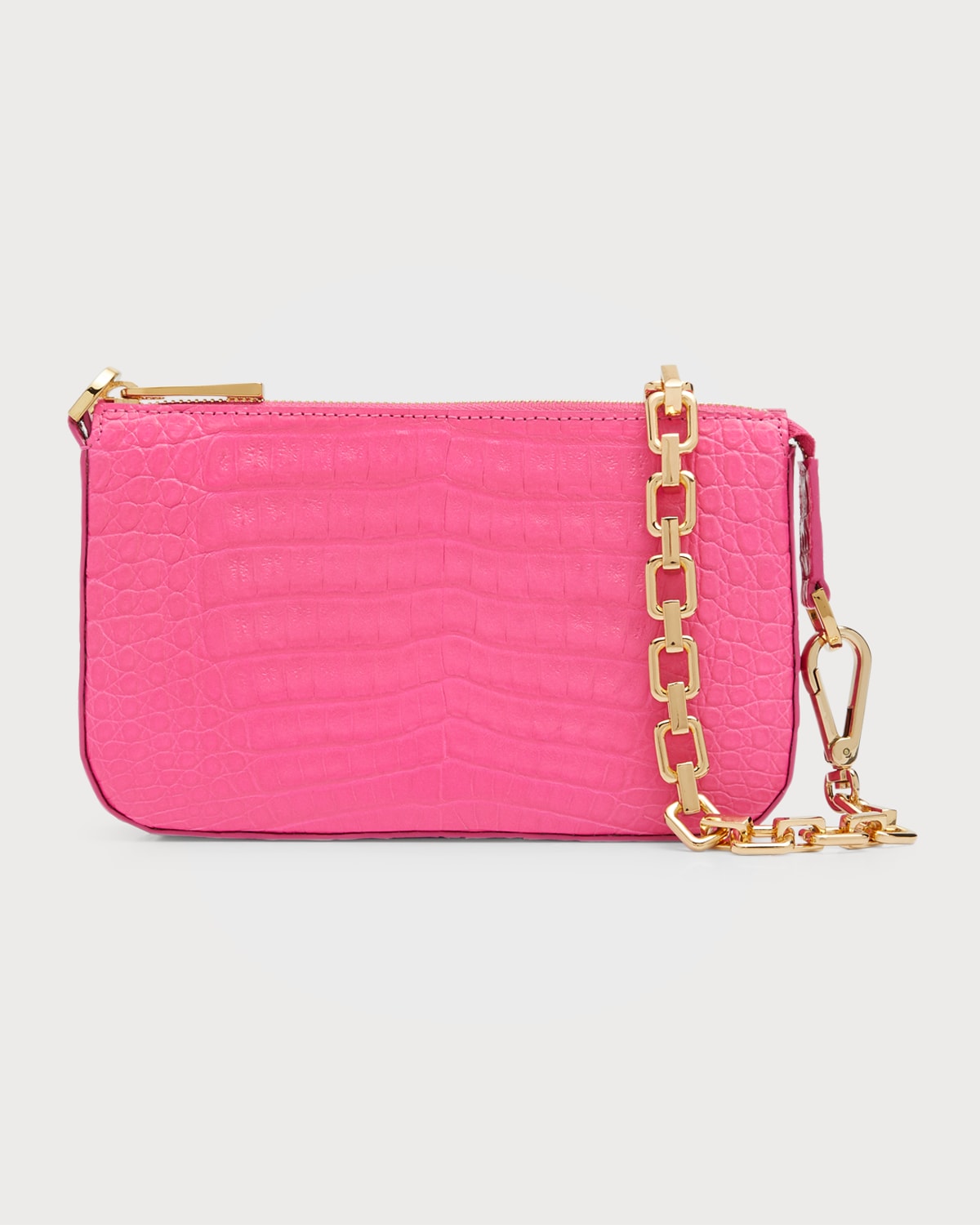 Maria Oliver Alice Metallic Crocodile Top-Handle Bag | Neiman Marcus