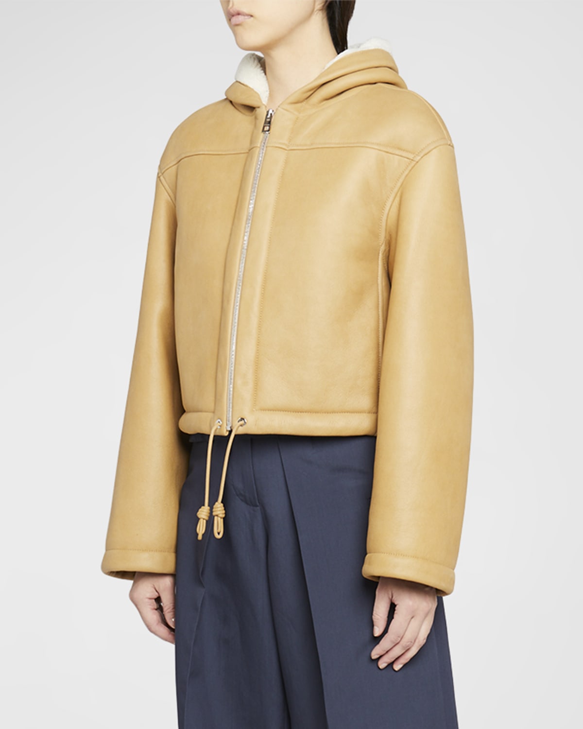 Givenchy 4G Sheep Shearling Crop Bomber Jacket | Neiman Marcus