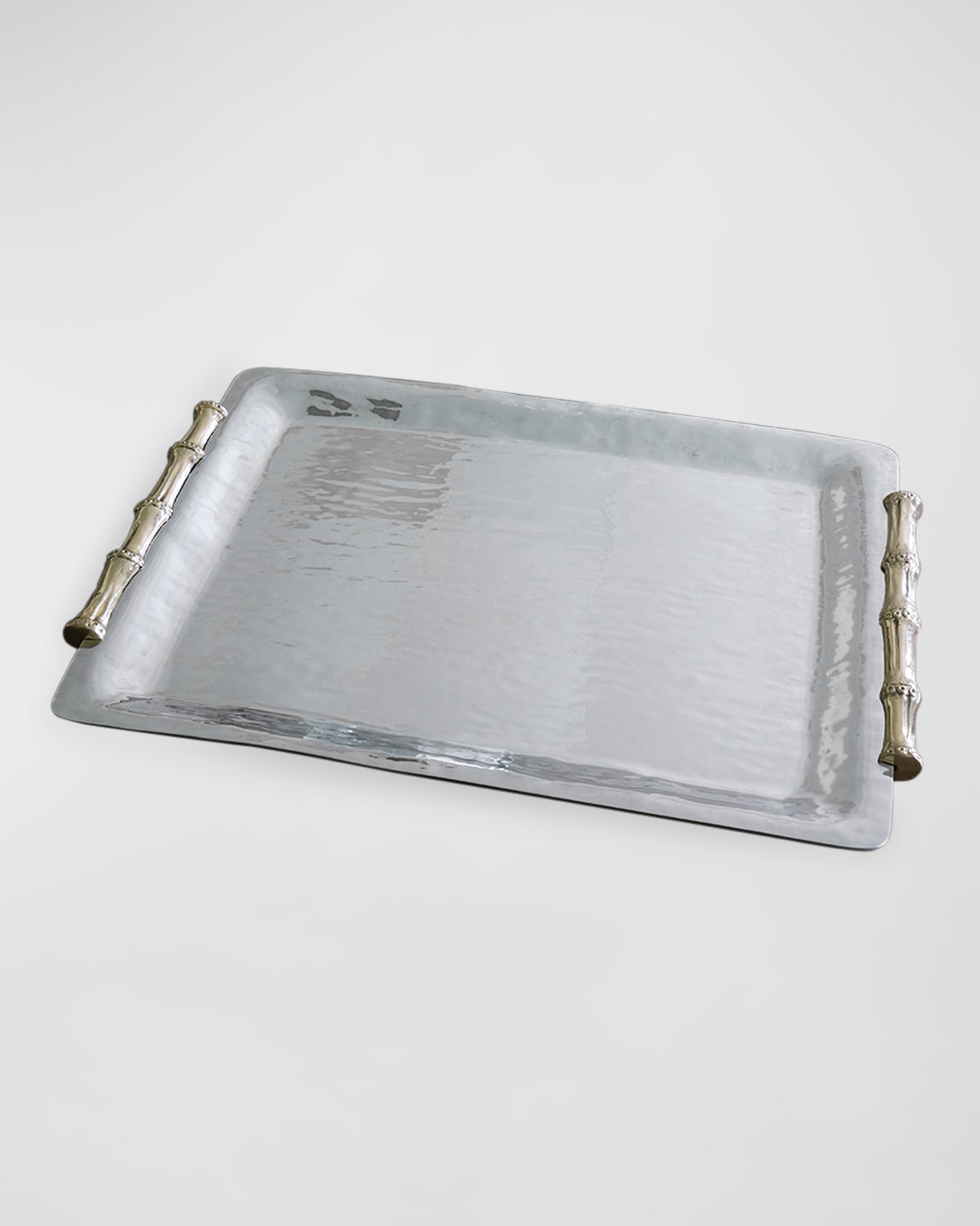 Beatriz Ball GARDEN Bamboo Long Rectangular Tray with Golden Handles ...