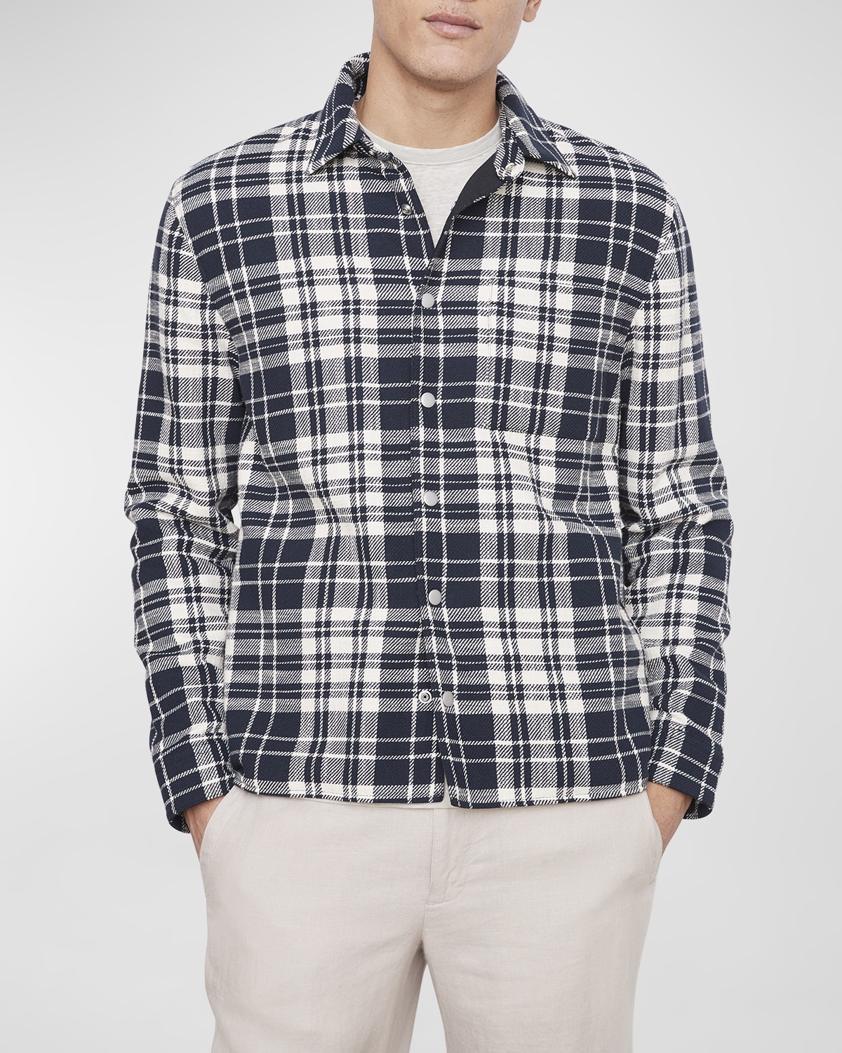 Rag & Bone Men's Fleece Snap-Front Shirt Jacket | Neiman Marcus