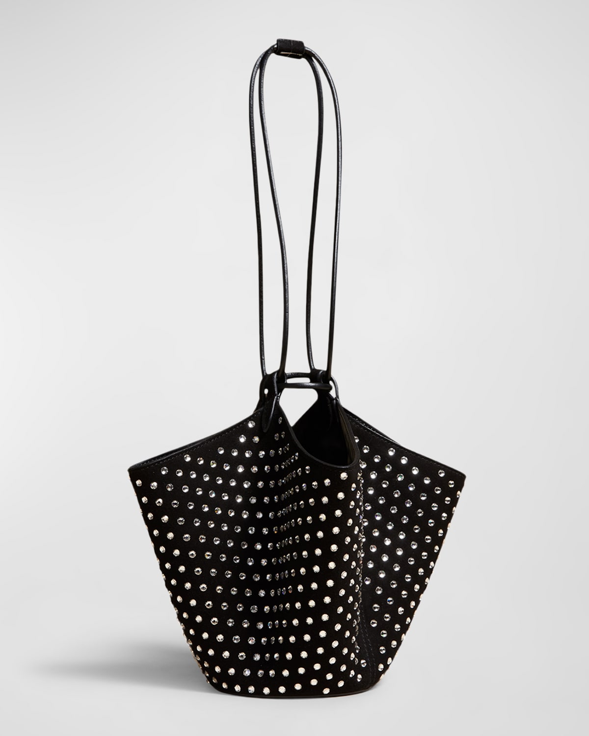 Khaite Lotus Mini Flower-Print Leather Bucket Bag | Neiman Marcus