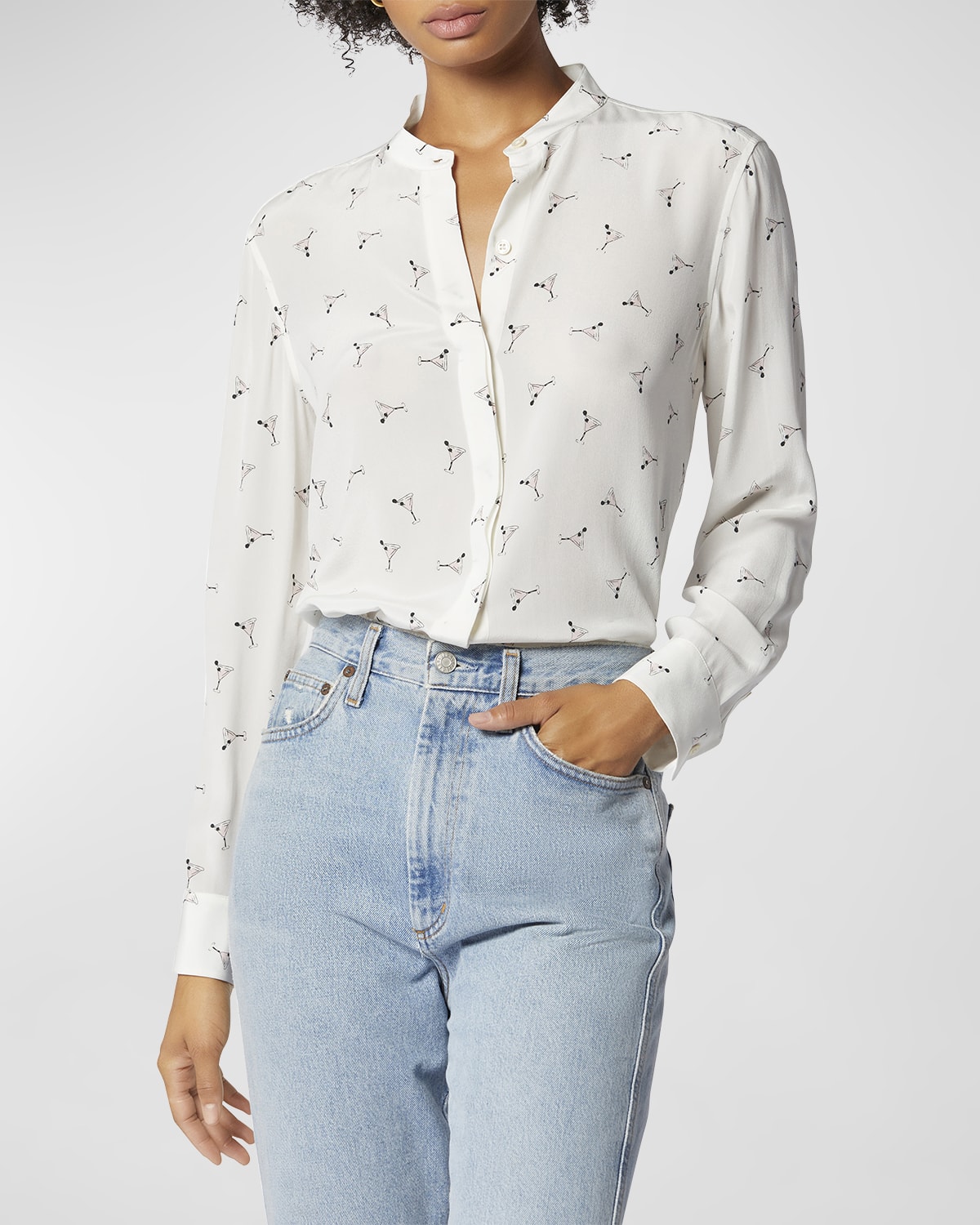 Equipment Keira Printed Silk Button-Down Shirt | Neiman Marcus