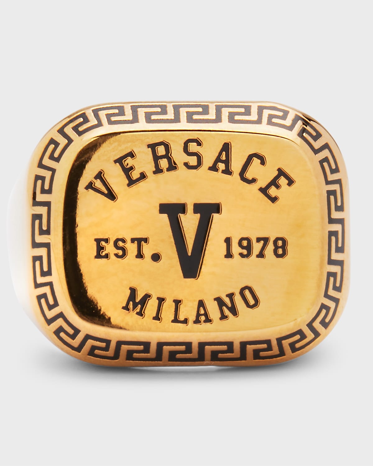 Versace Men's Medusa Logo Band Ring | Neiman Marcus