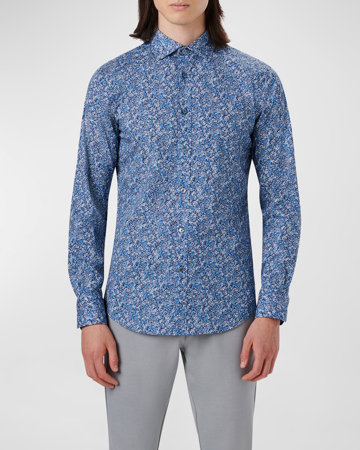 Bugatchi Men's Cotton-Stretch Sport Shirt | Neiman Marcus