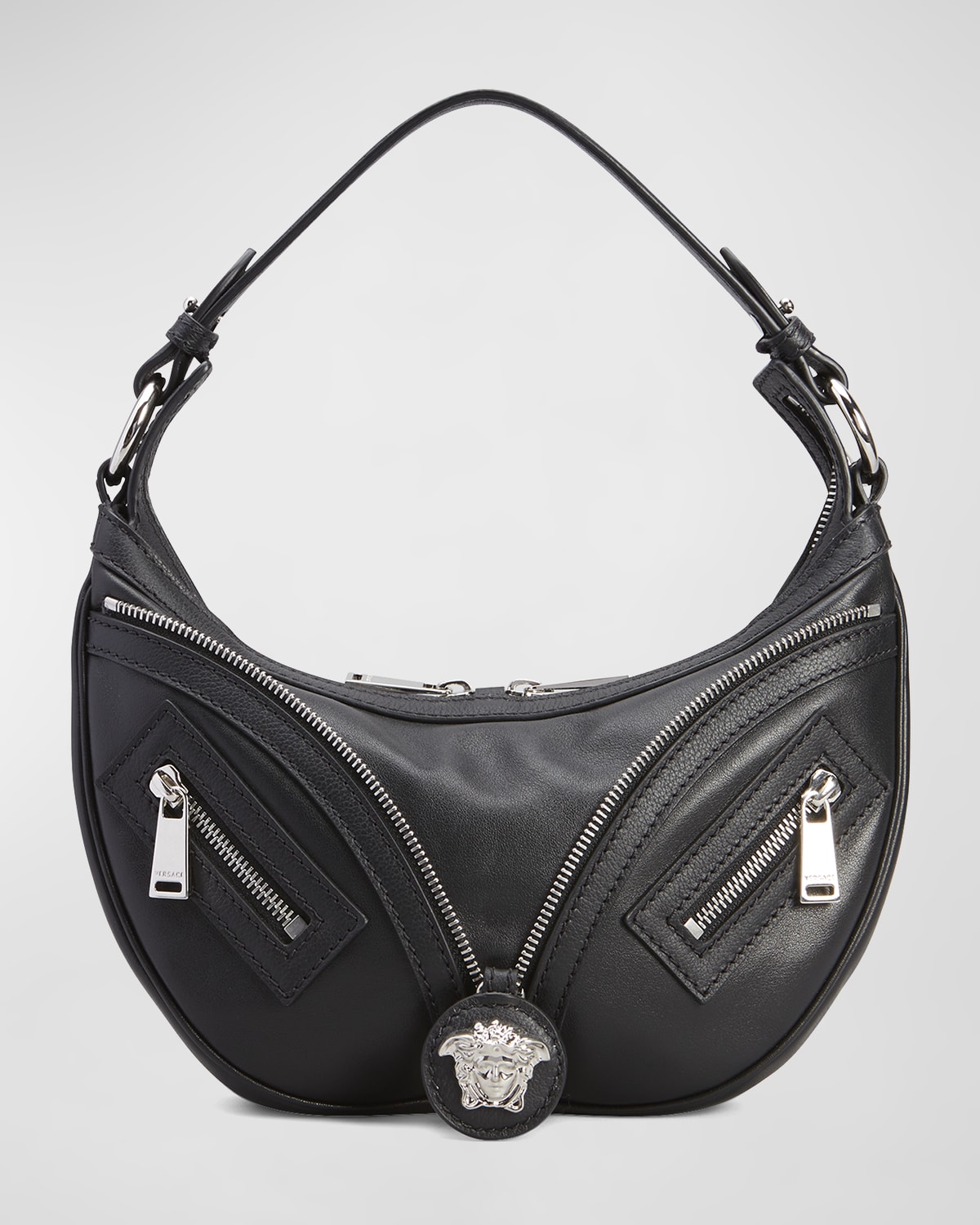 Versace La Medusa Mini Metallic Snakeskin Hobo Bag | Neiman Marcus