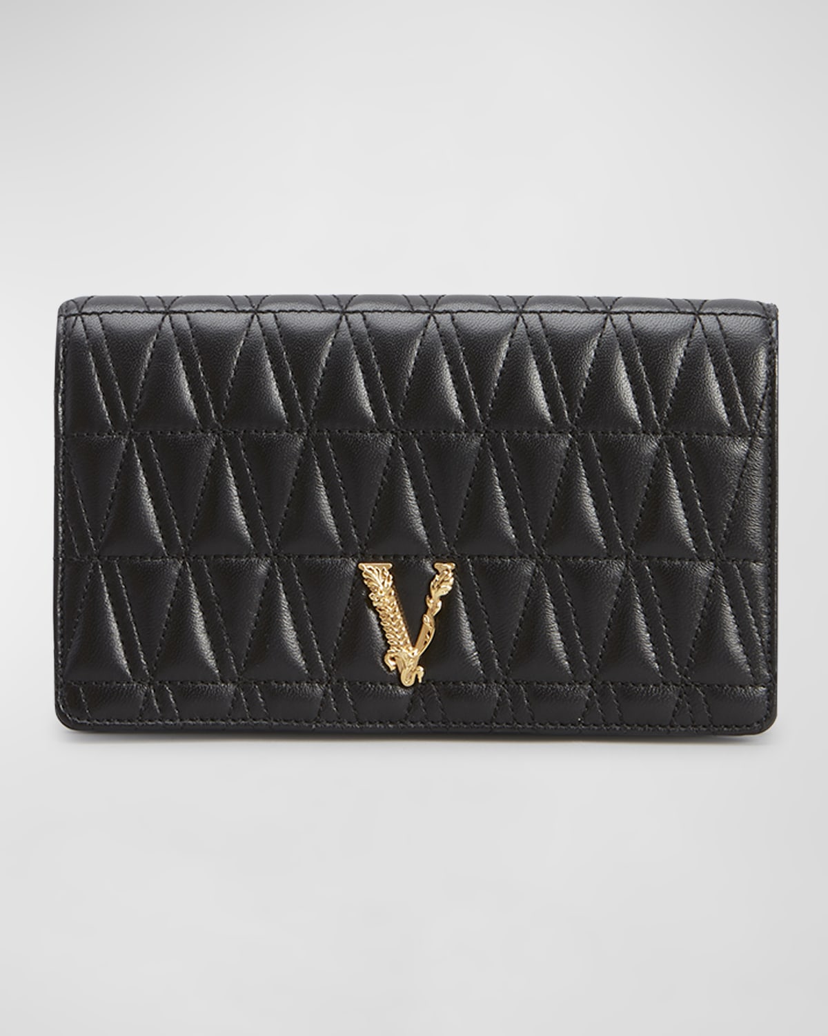 Versace Greca Goddess Leather Wallet on Chain | Neiman Marcus
