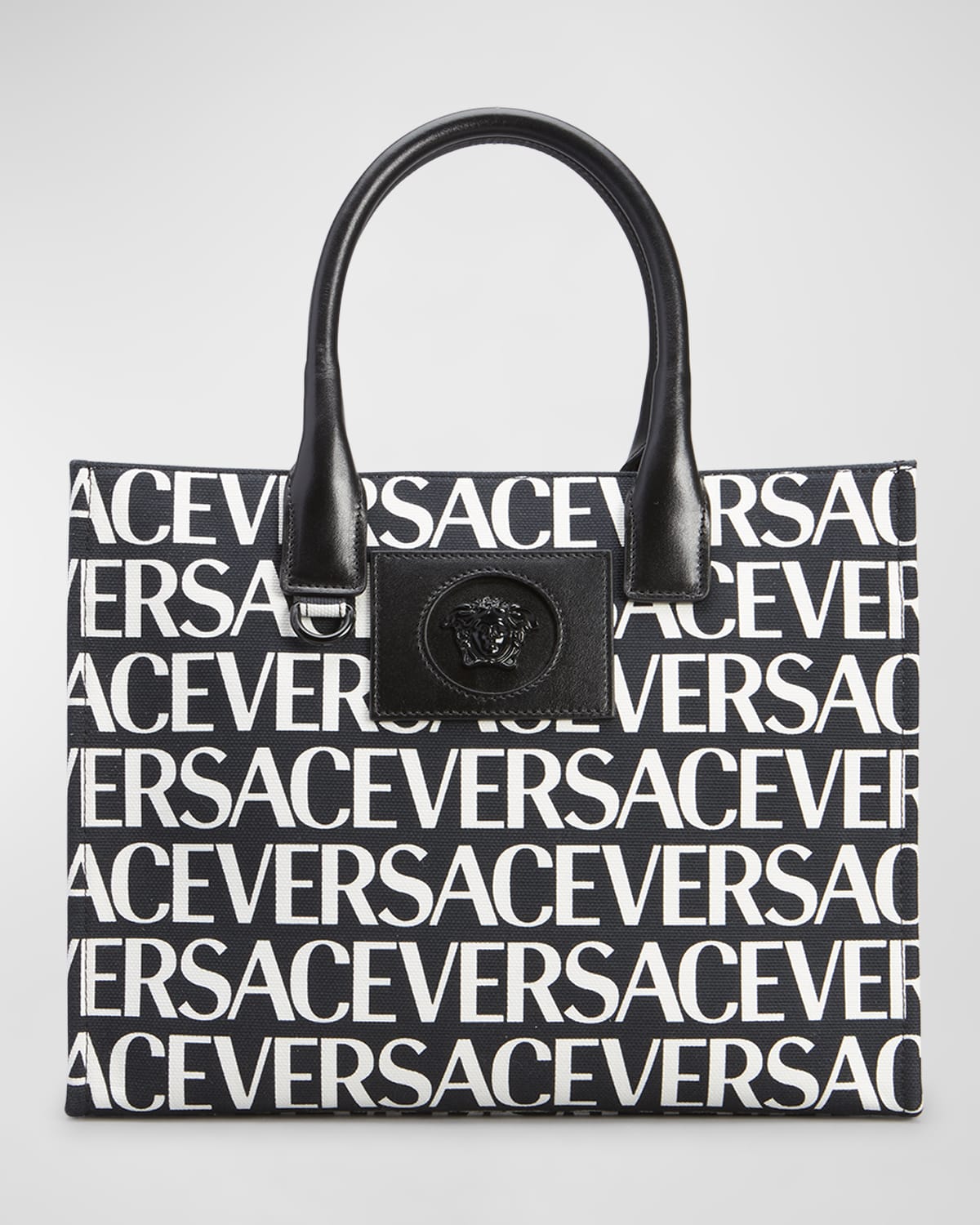 Versace La Medusa Mini Canvas Tote Bag | Neiman Marcus