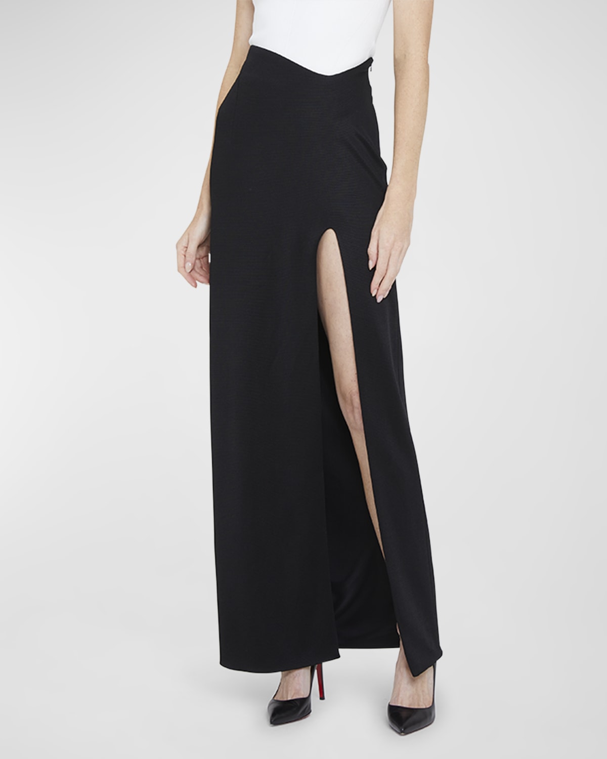 Carolina Herrera Floral-Print Crossover Thigh-Slit Maxi Skirt | Neiman ...