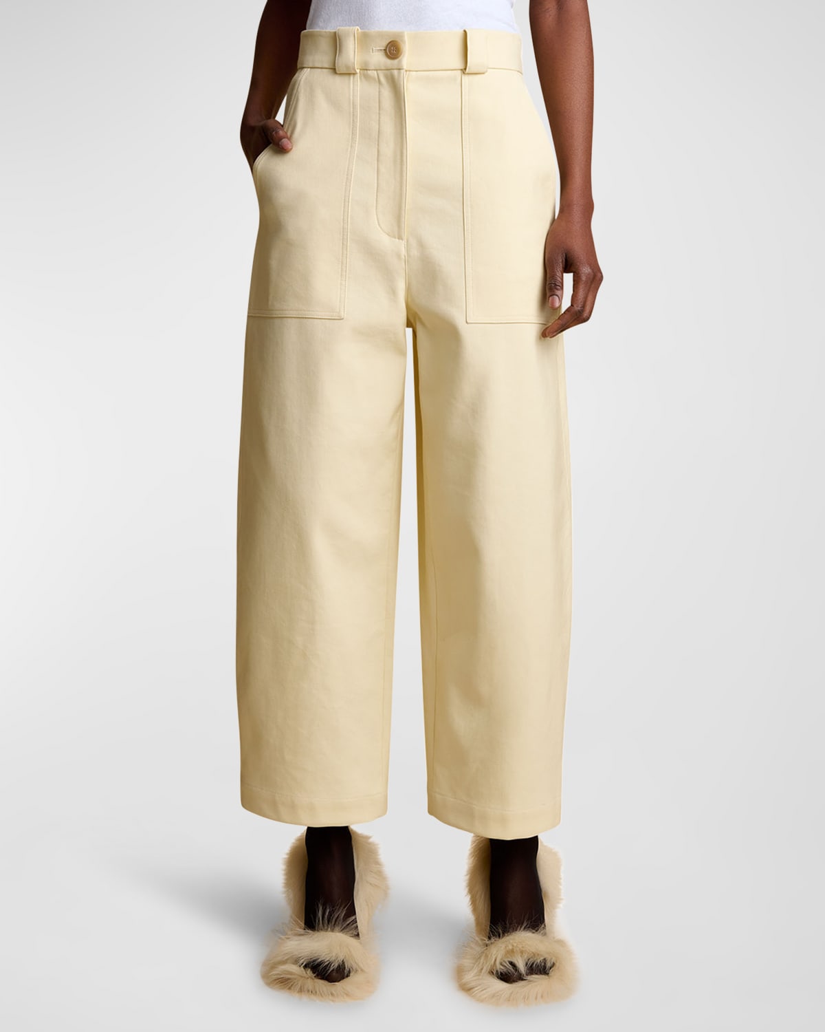 Acler Pickets Belted Straight-Leg Split Pants | Neiman Marcus