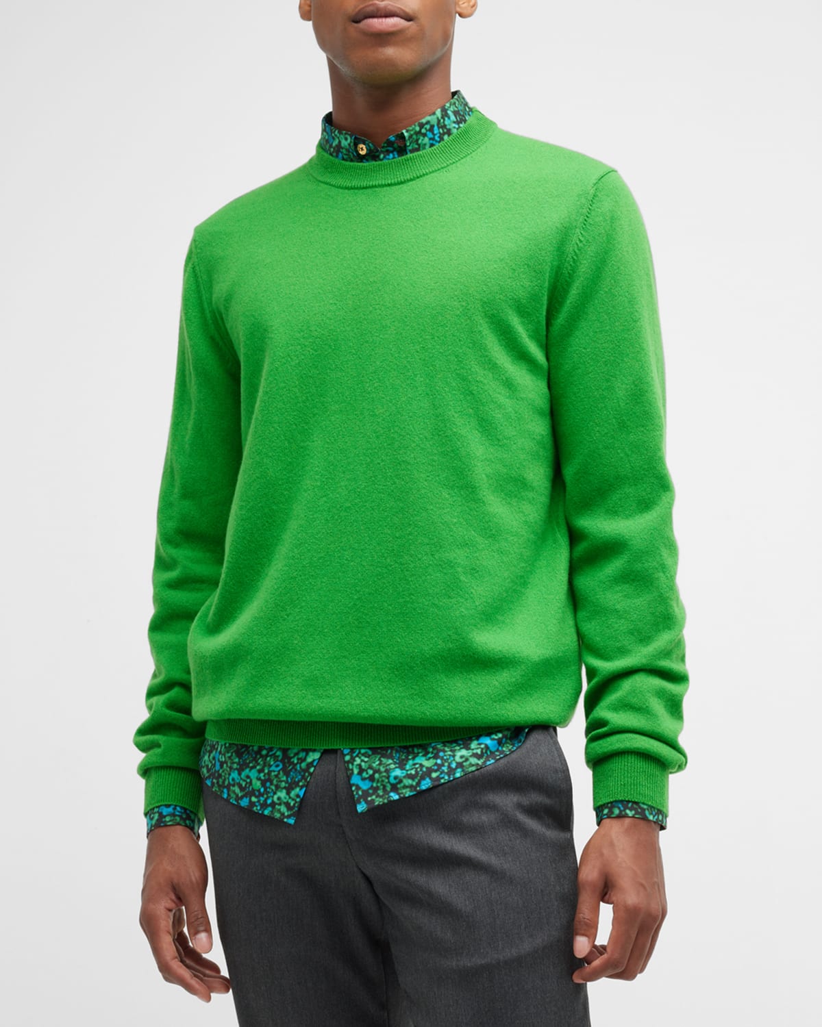 ZEGNA Men's Signifier Sleeve Crewneck Sweater | Neiman Marcus