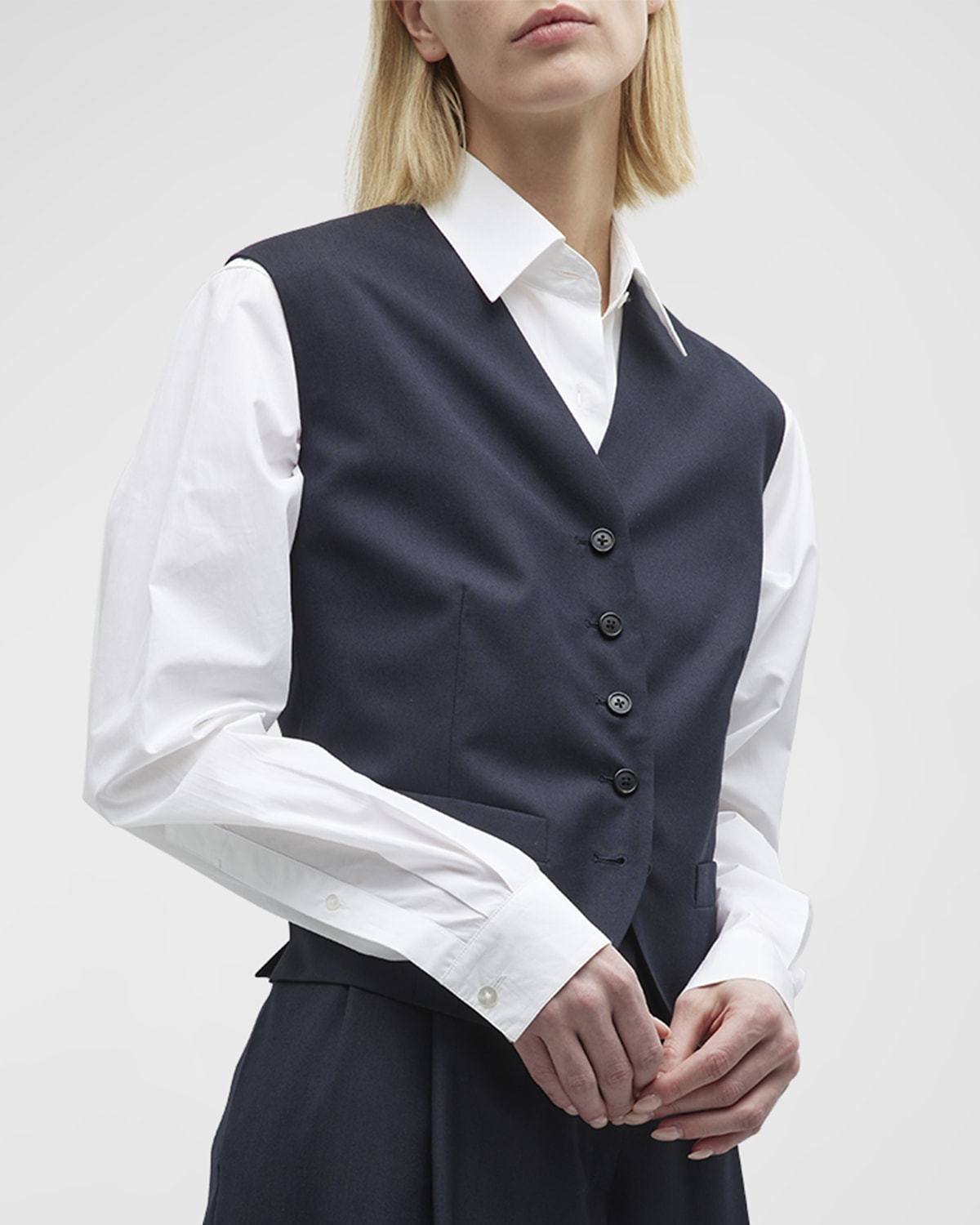 AS by DF Sasha Button-Front Tailored Vest | Neiman Marcus