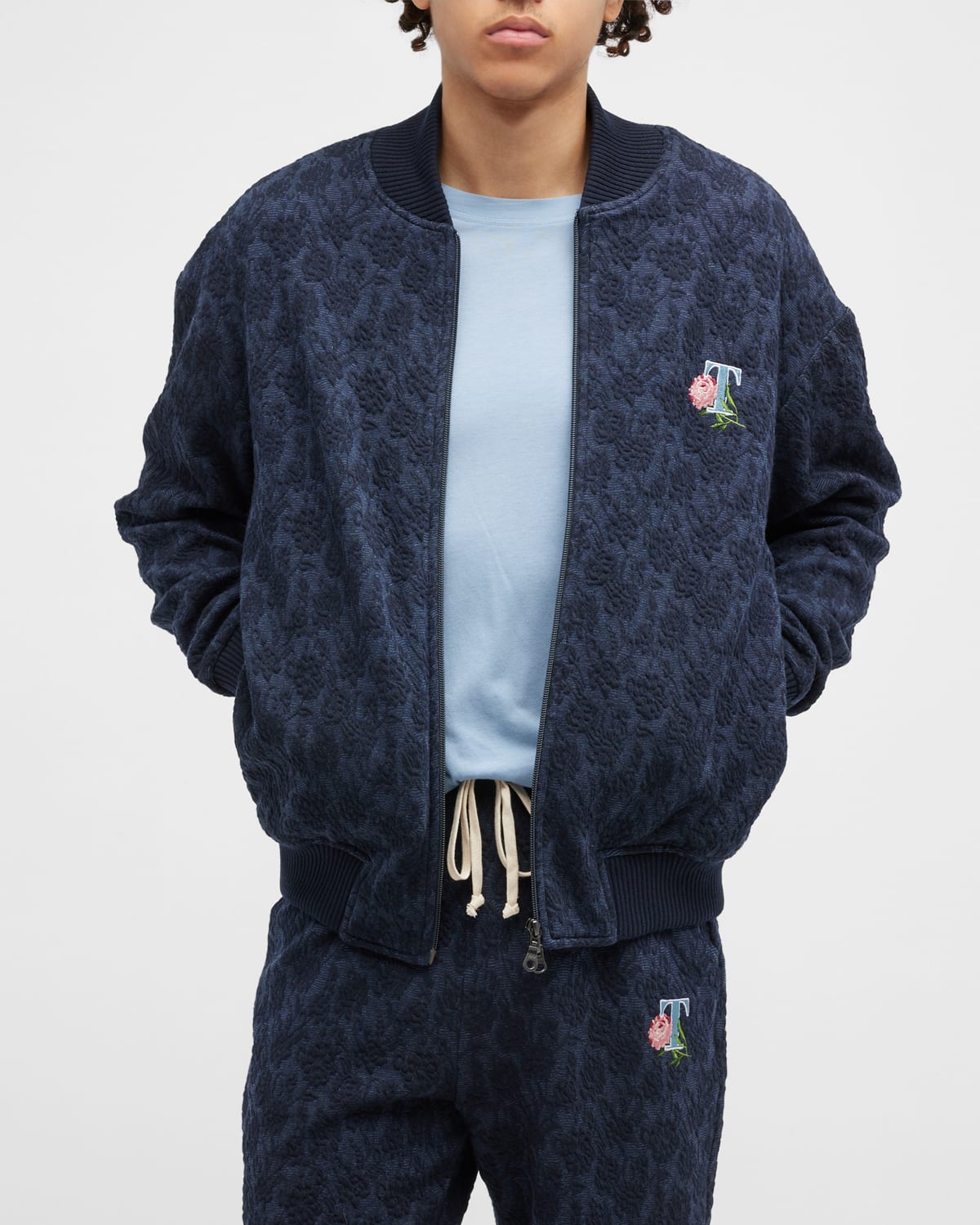 BOSS Men's Floral Velvet Bomber Jacket | Neiman Marcus