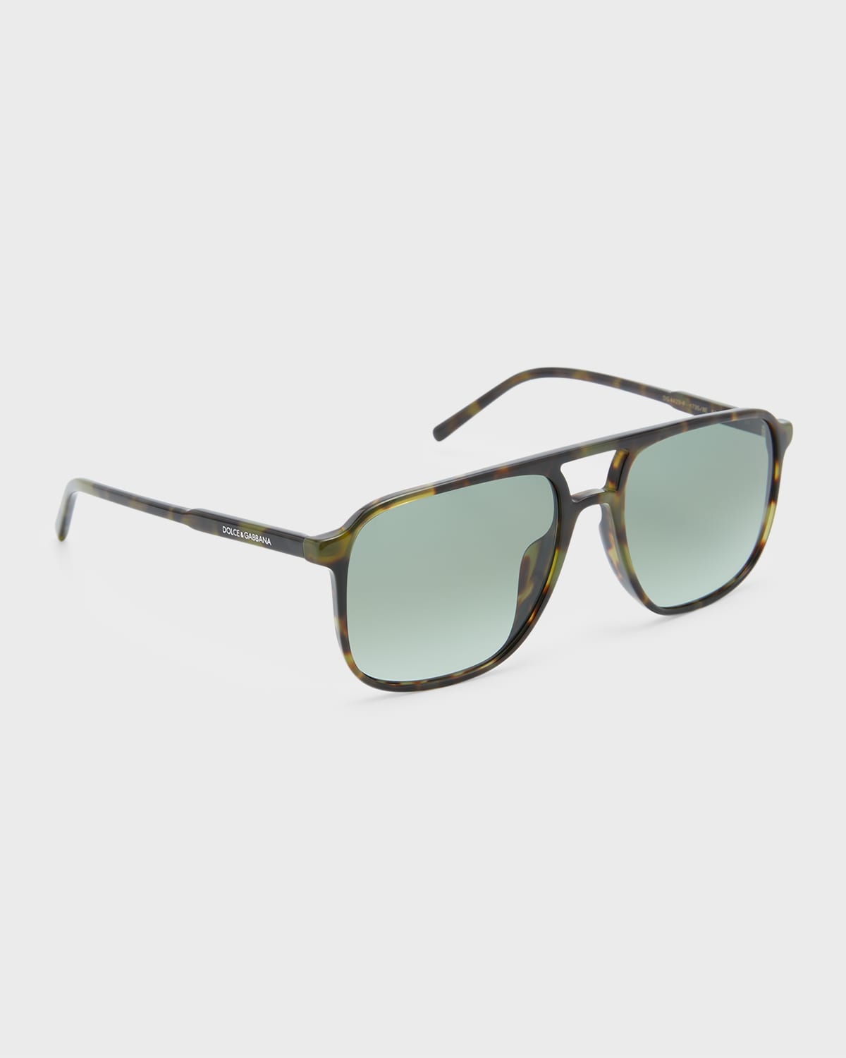 Dolce&Gabbana Men's DG Double-Bridge Steel Aviator Sunglasses | Neiman ...