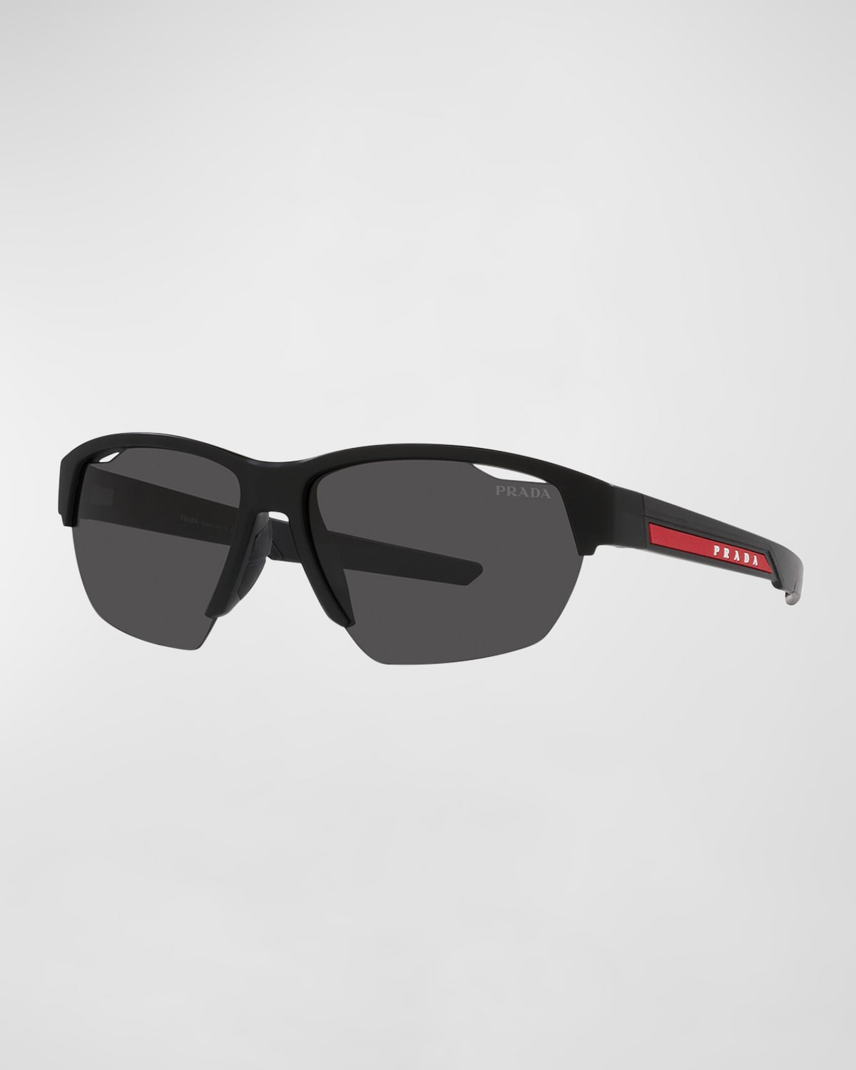 Prada Men's Half-Rim Square Polarized Sunglasses | Neiman Marcus