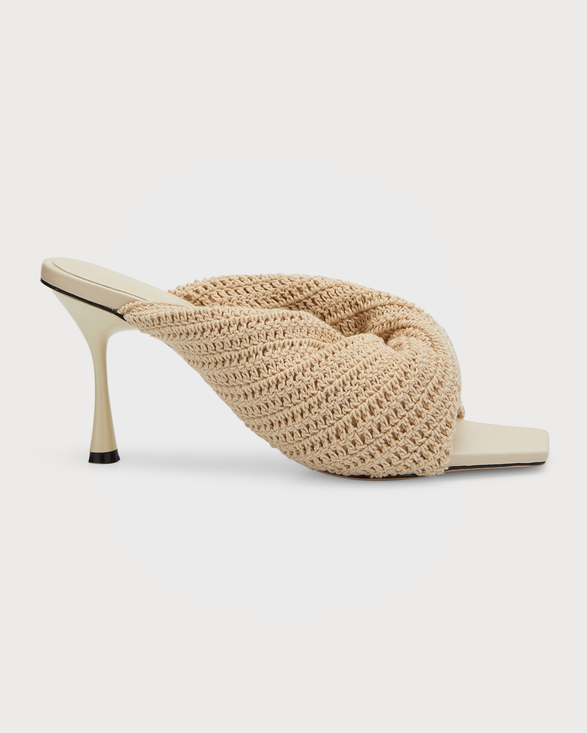STUDIO AMELIA Twisted Crochet Mule Sandals | Neiman Marcus