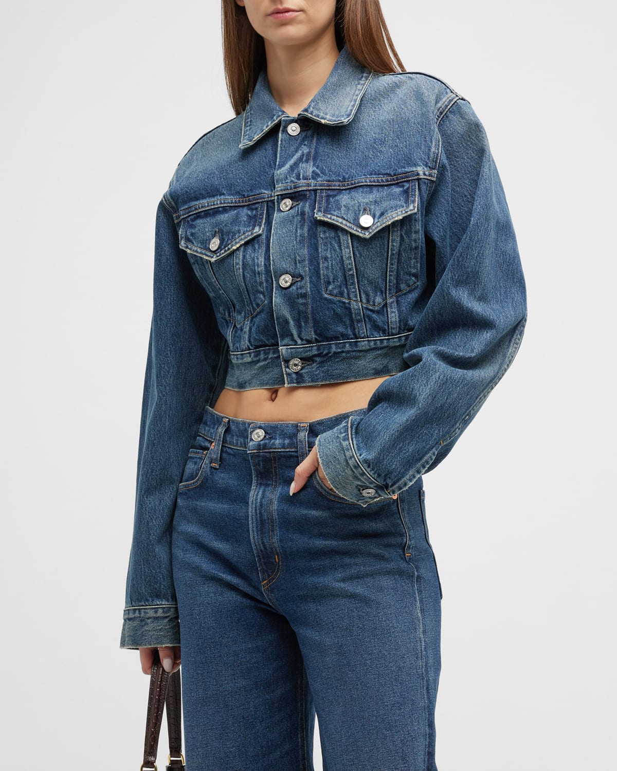 MOTHER The Triangle Drifter Denim Jacket | Neiman Marcus