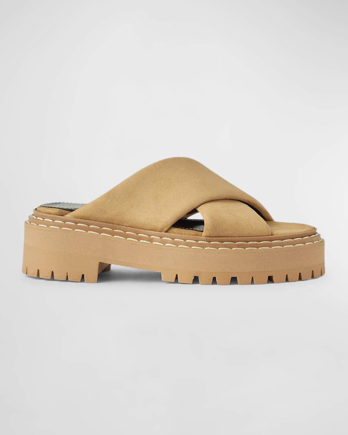 Chloe Laia Suede Crisscross Slide Sandals | Neiman Marcus