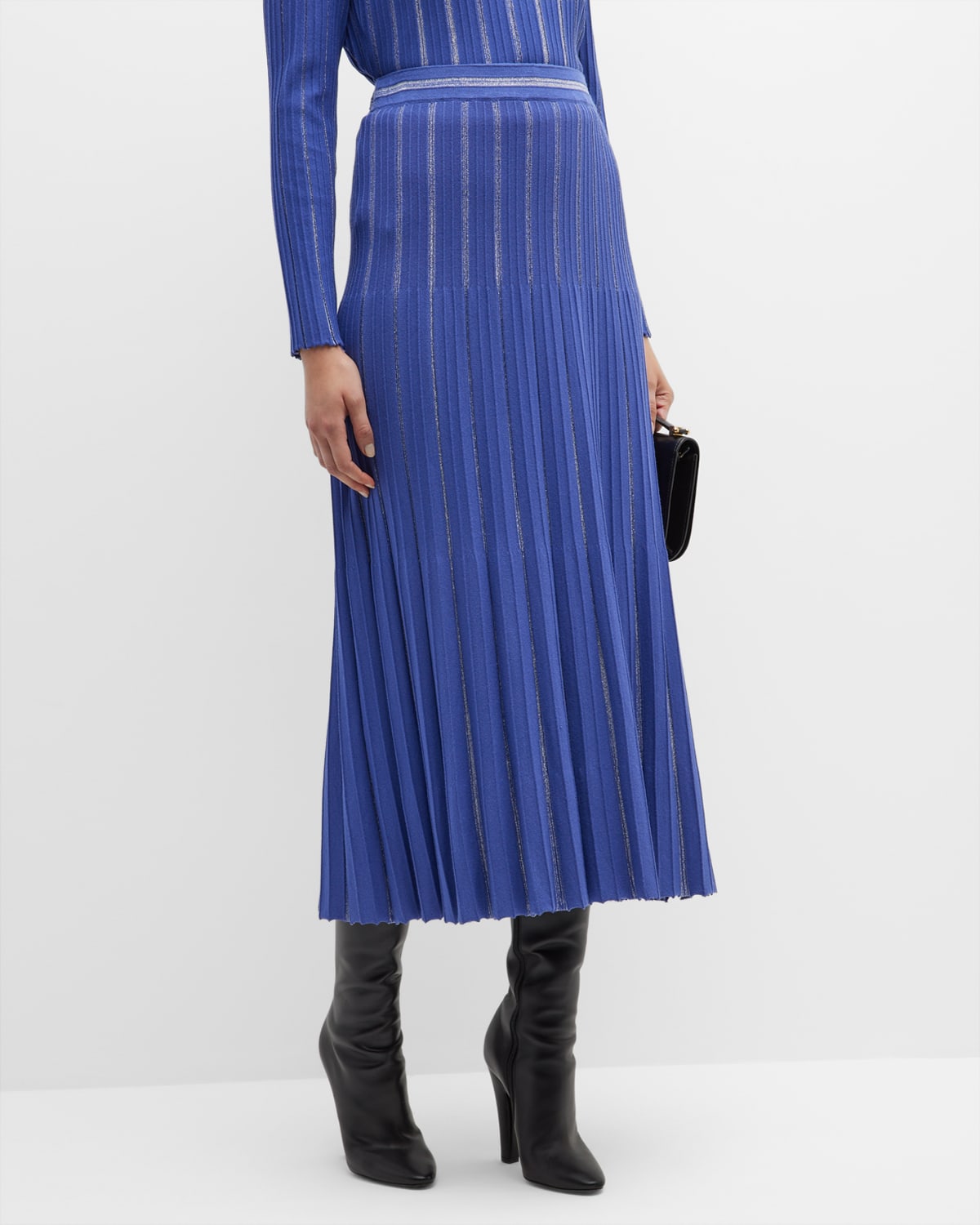 Co Pleated Knit Midi Skirt Neiman Marcus