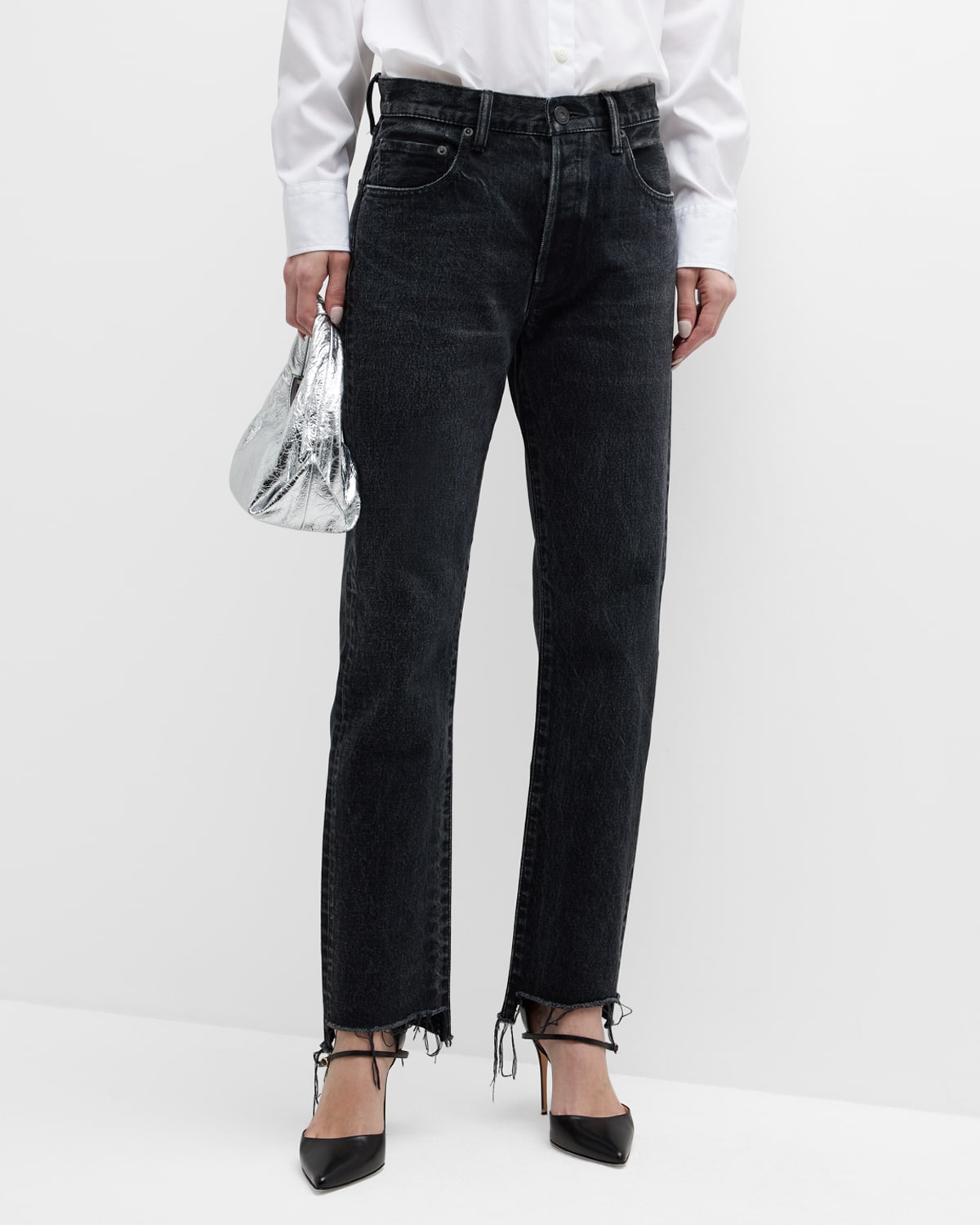 MOUSSY VINTAGE Ridgemont High Rise Distressed Straight Ankle Jeans ...