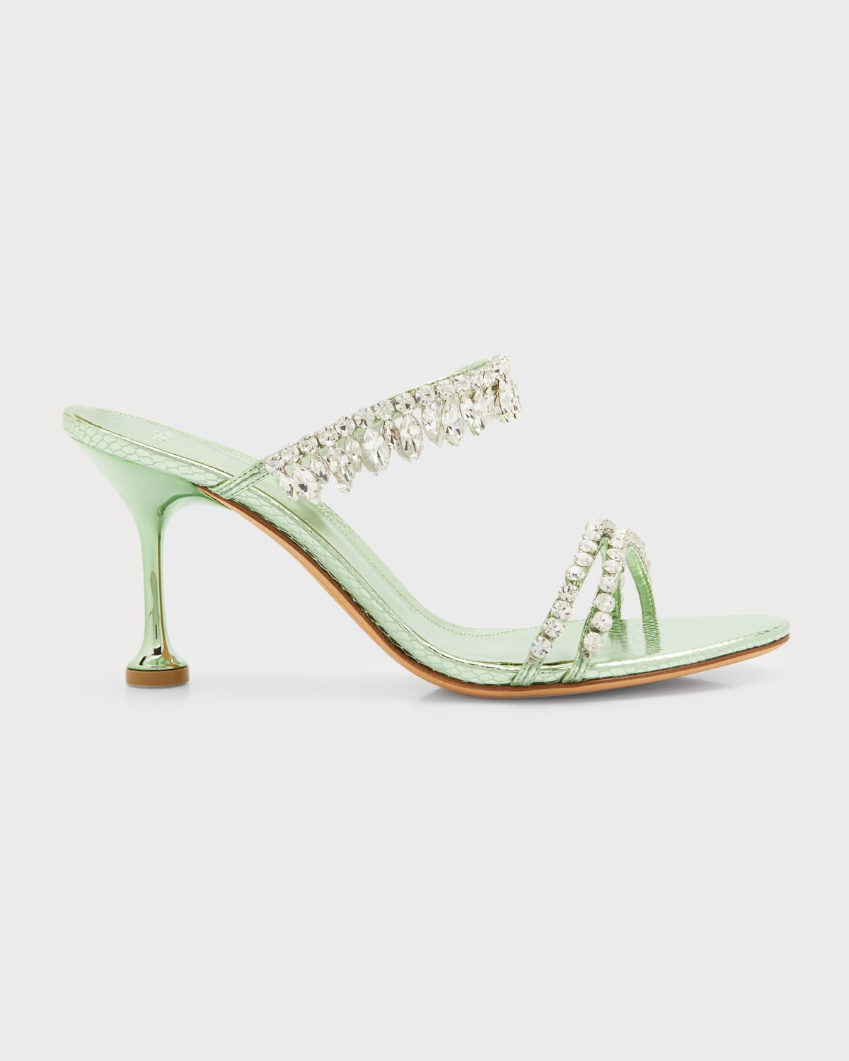 Alexandre Birman Karina Metallic Crystal Slide Sandals | Neiman Marcus