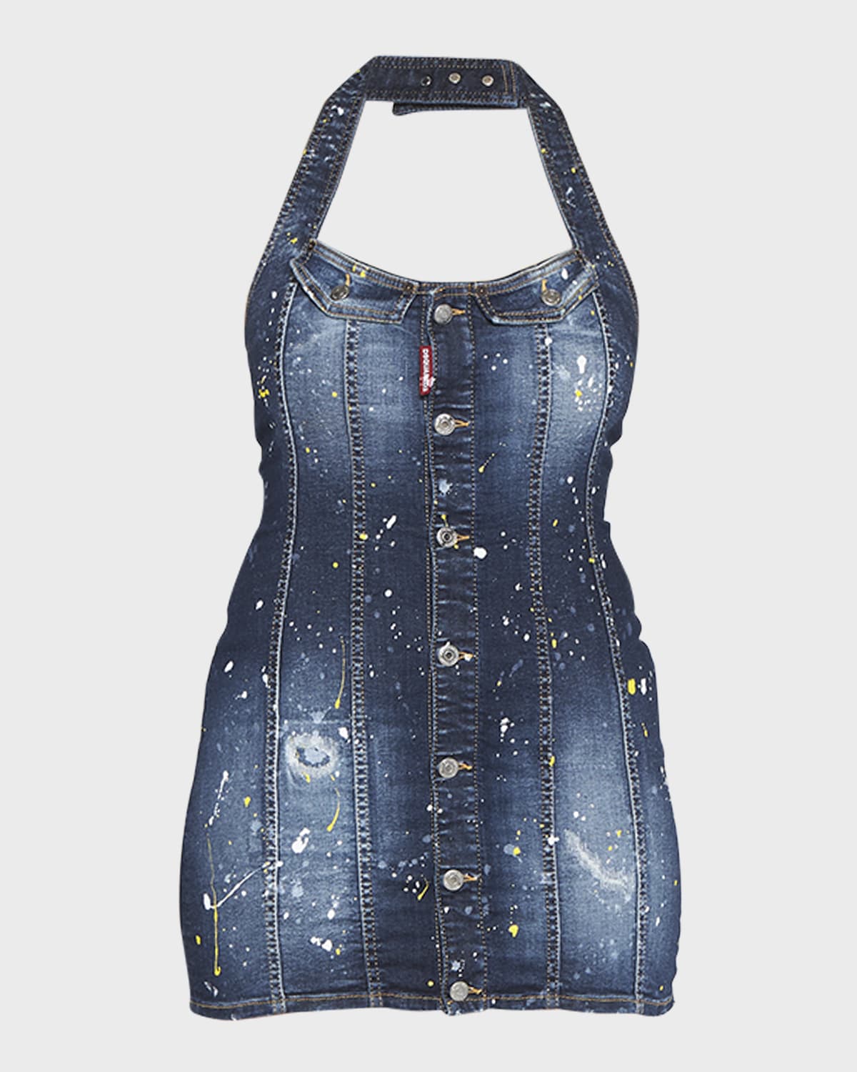 FRAME Denim Zip-Front Mini Dress | Neiman Marcus