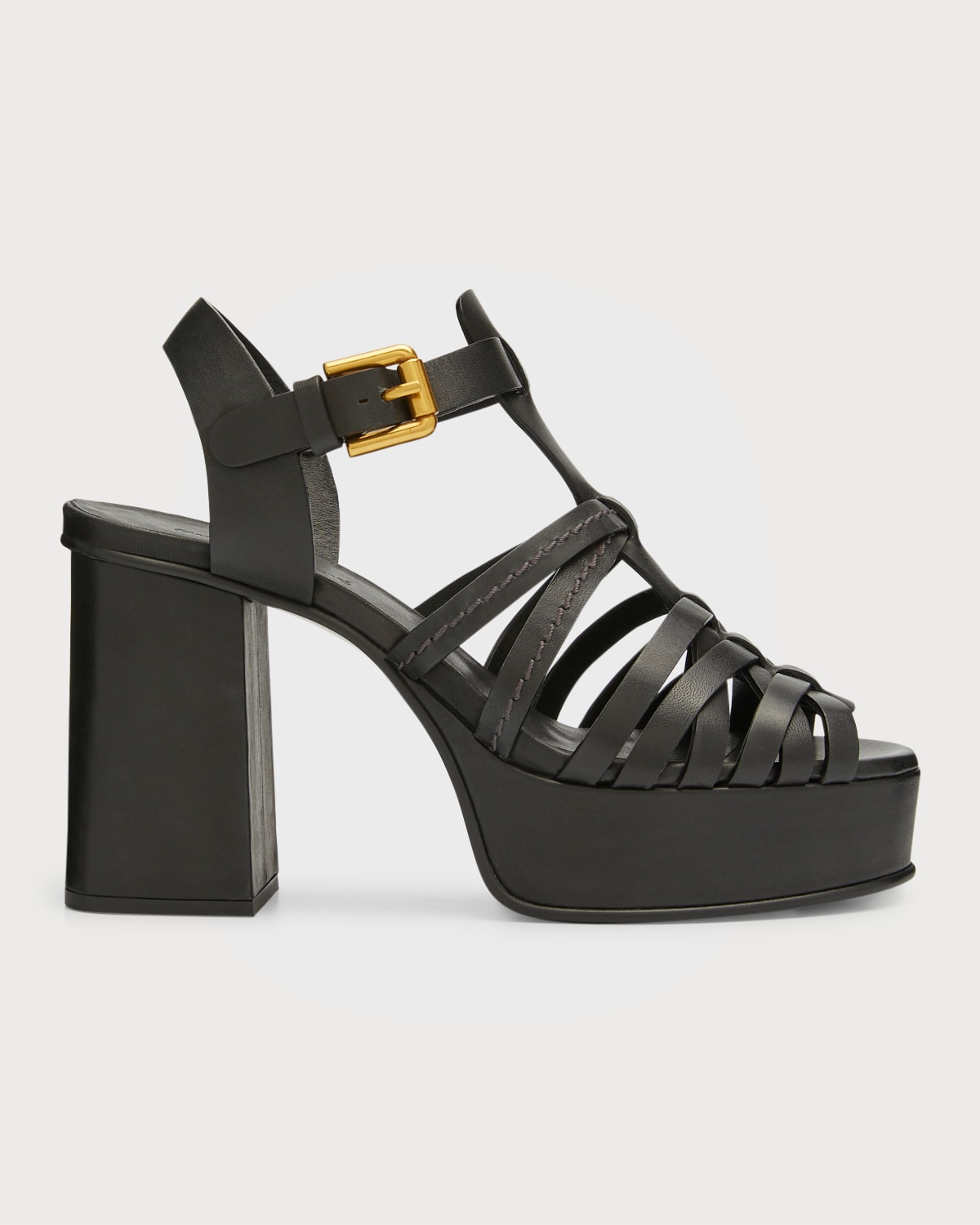 See by Chloe Sierra Multicolored Caged Platform Sandals | Neiman Marcus