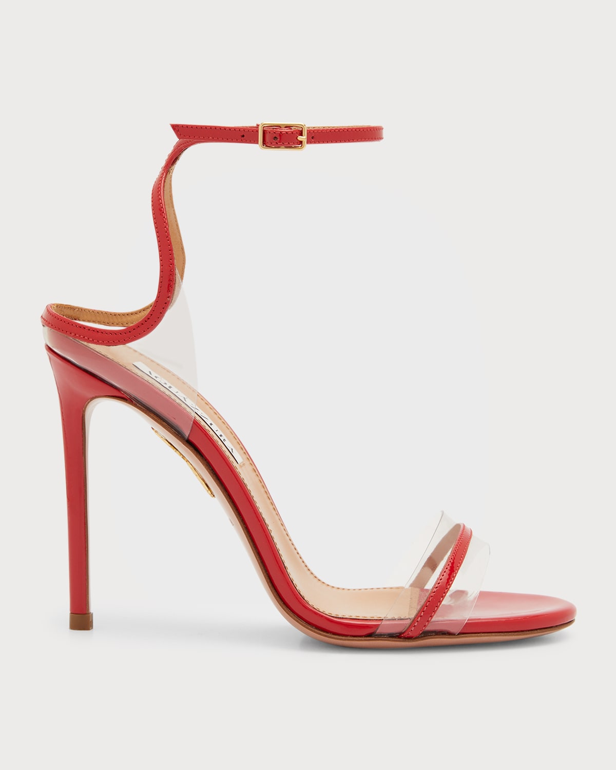 Aquazzura Olie Metallic Ankle-Strap Sandals | Neiman Marcus
