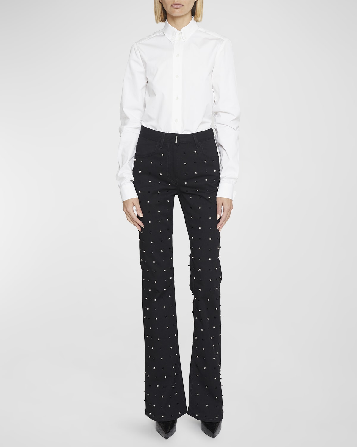 Alice + Olivia Amazing High-Rise Boyfriend Embellished Jeans | Neiman ...