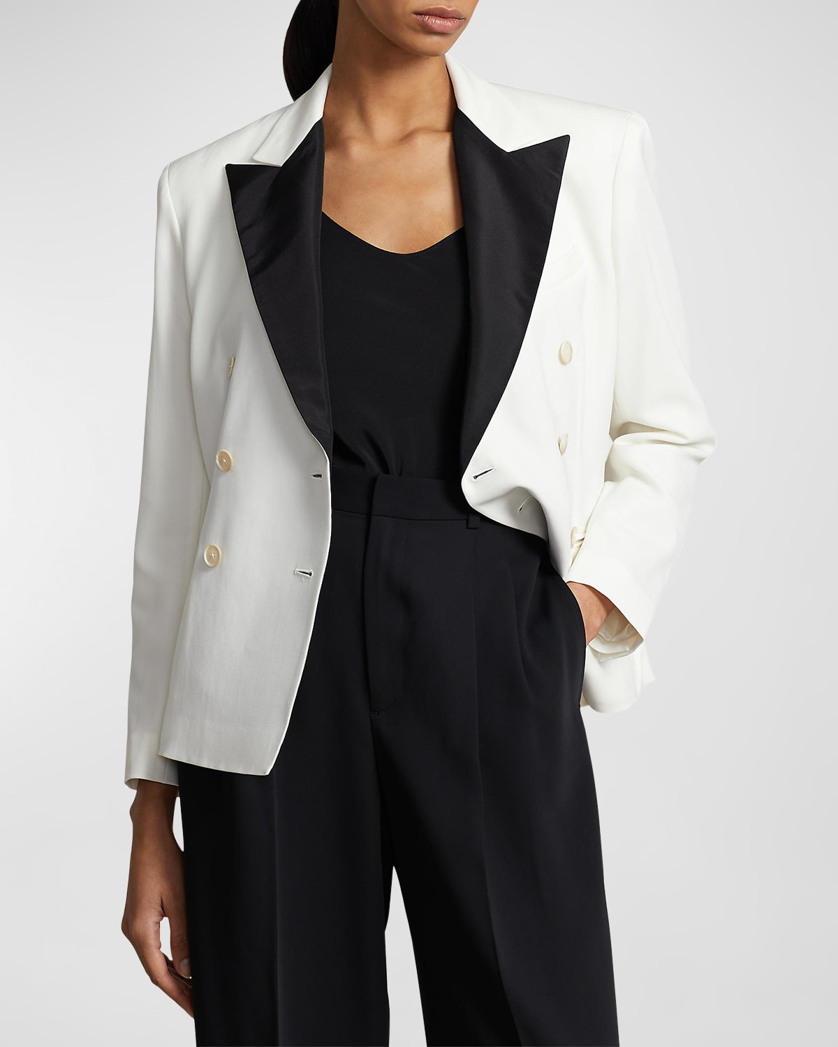 Ralph Lauren Collection Olwen Slim-Fit Double-Breasted Blazer Jacket ...