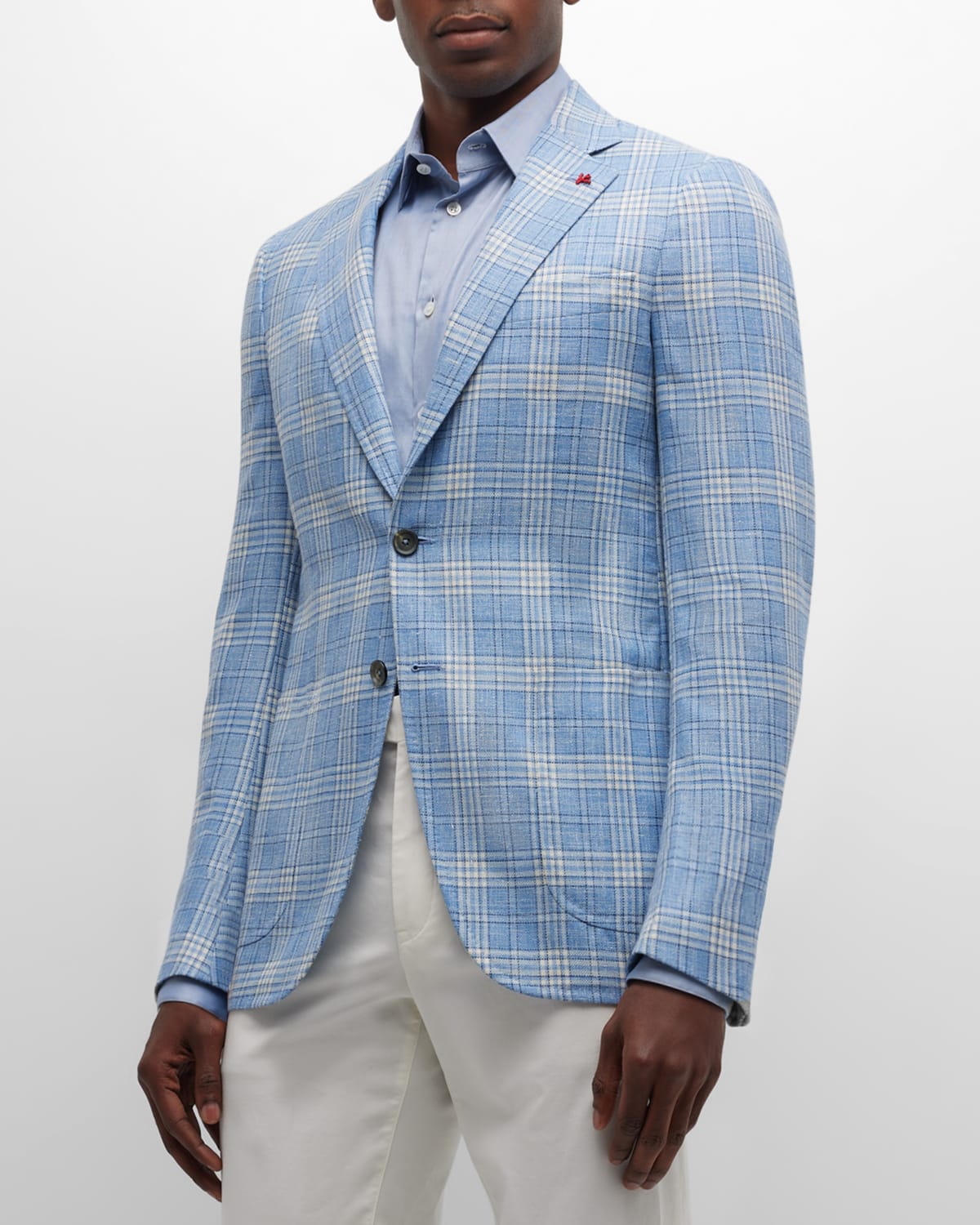 Isaia Men's Wool-Blend Windowpane Sport Coat | Neiman Marcus