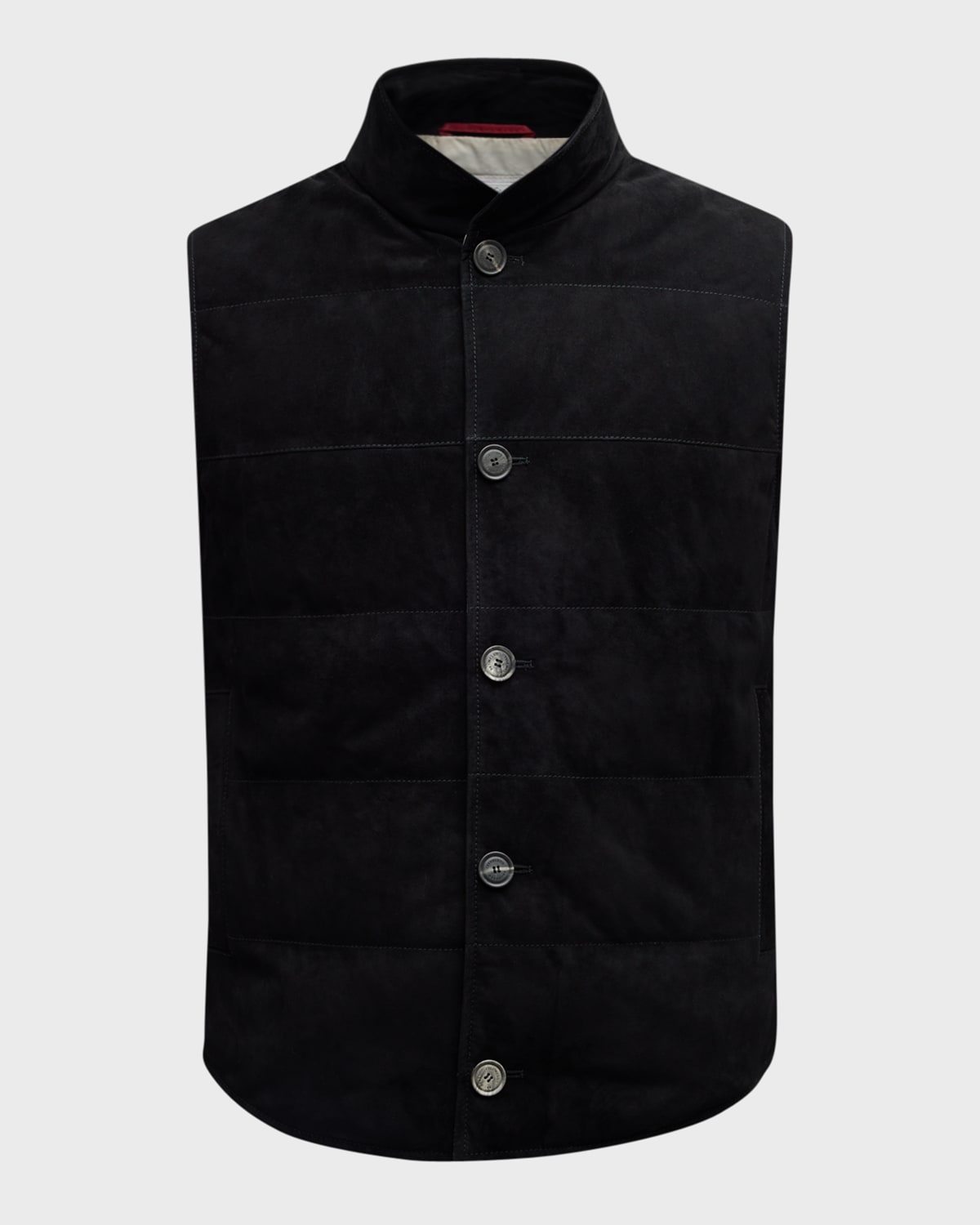 Brunello Cucinelli Men's Quilted Down Nylon Vest | Neiman Marcus