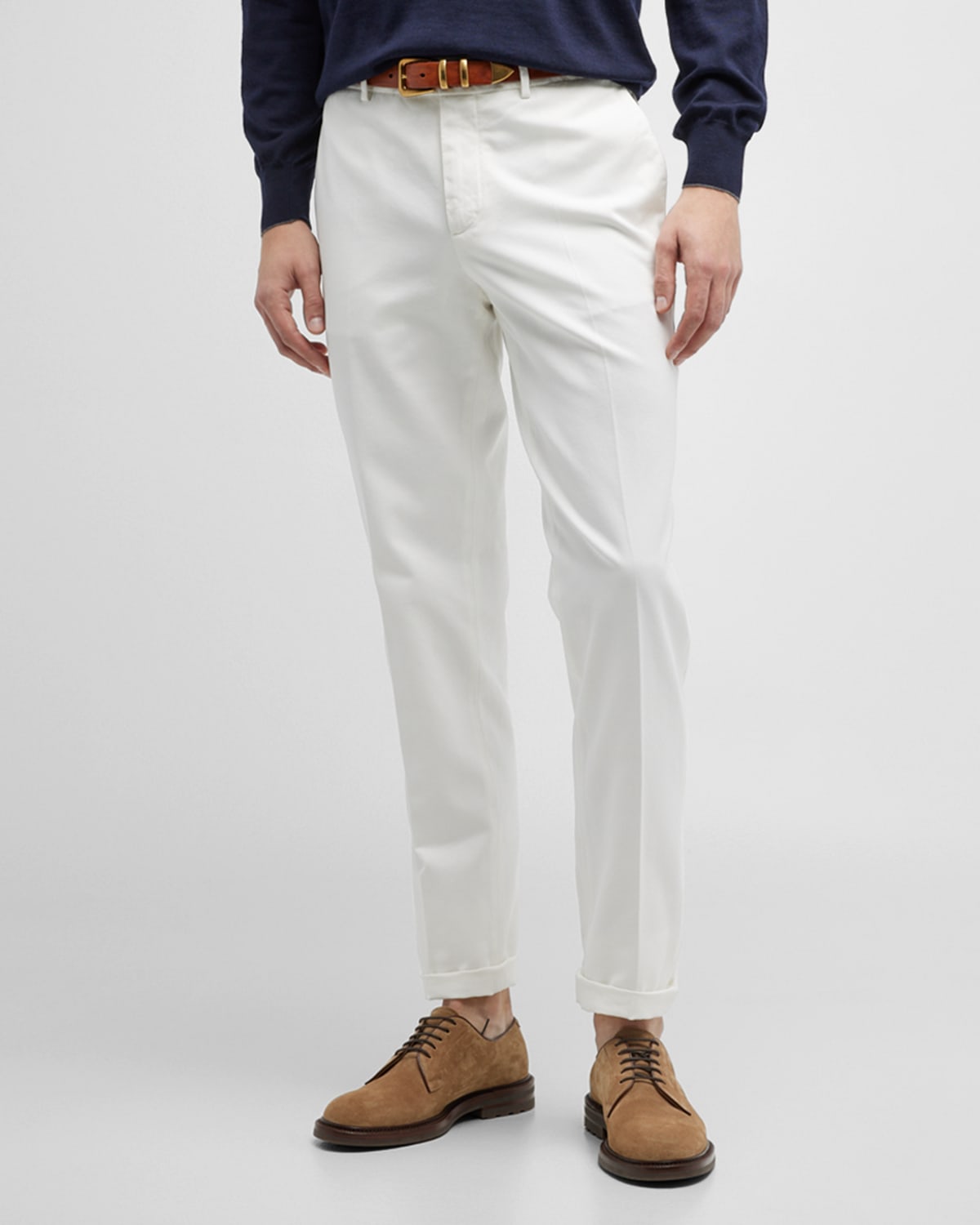 Brunello Cucinelli Men's Italian Fit Flat Front Pants | Neiman Marcus