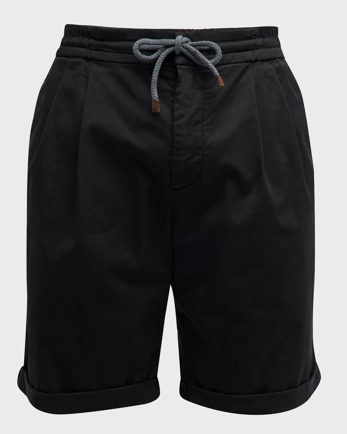 Brunello Cucinelli Men's Zip-Pocket Drawstring Shorts | Neiman Marcus