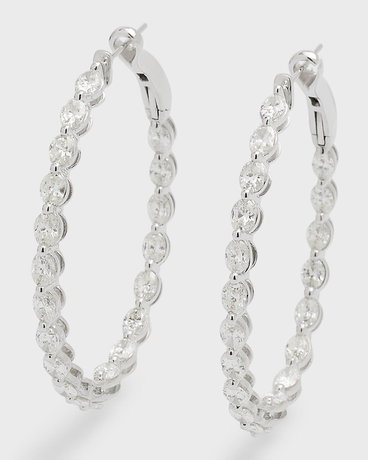 Neiman Marcus Diamonds 18K Yellow Gold Round Diamond Hoop Earrings ...