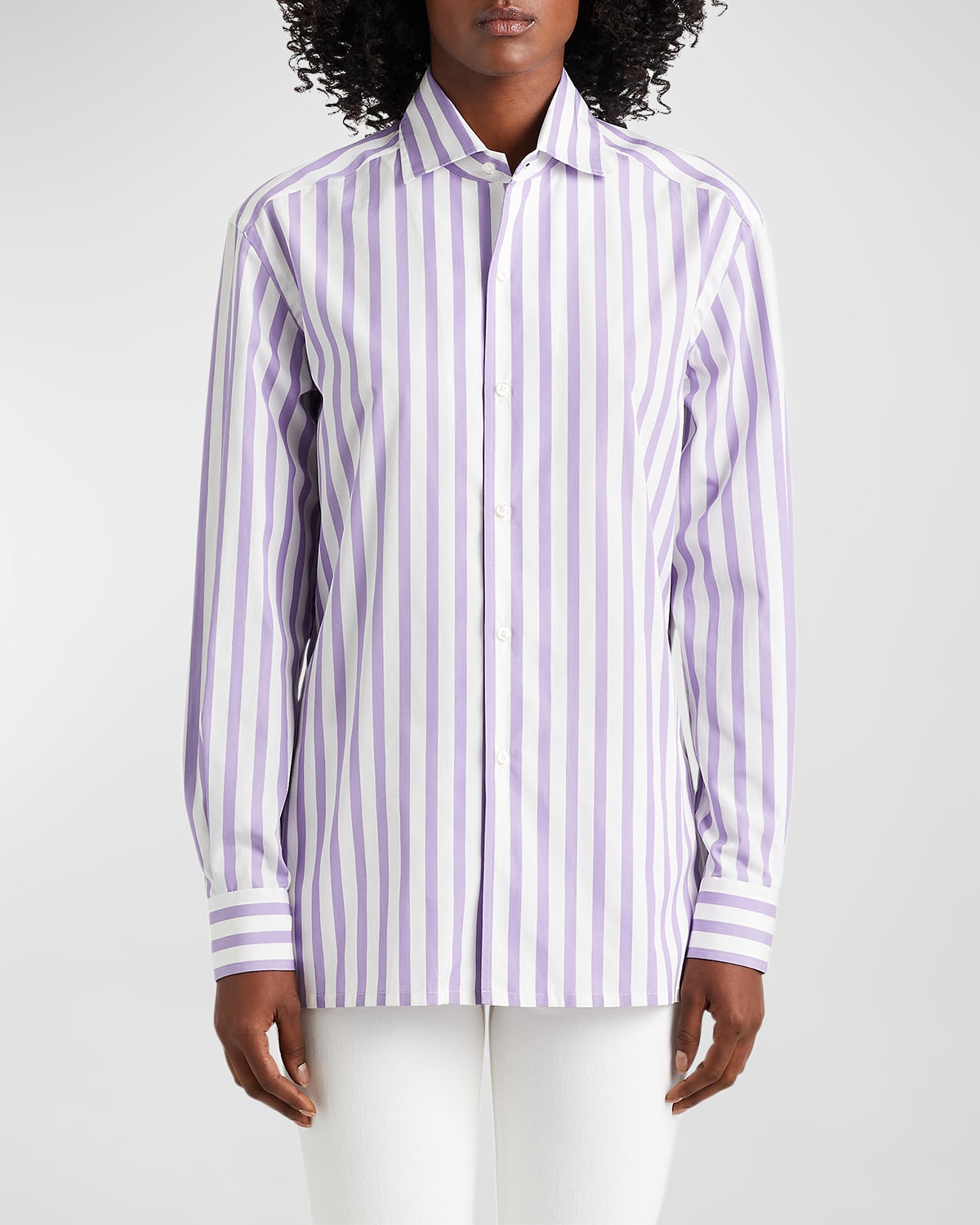 Ralph Lauren Collection Capri Striped Collared Shirt | Neiman Marcus