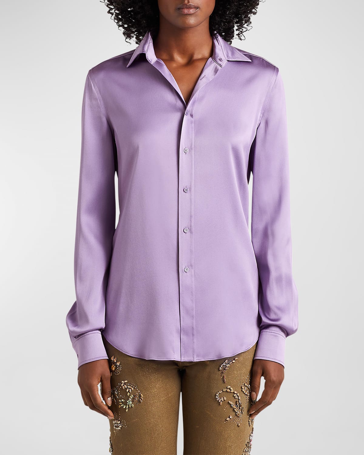 Ralph Lauren Collection Capri Striped Collared Shirt | Neiman Marcus