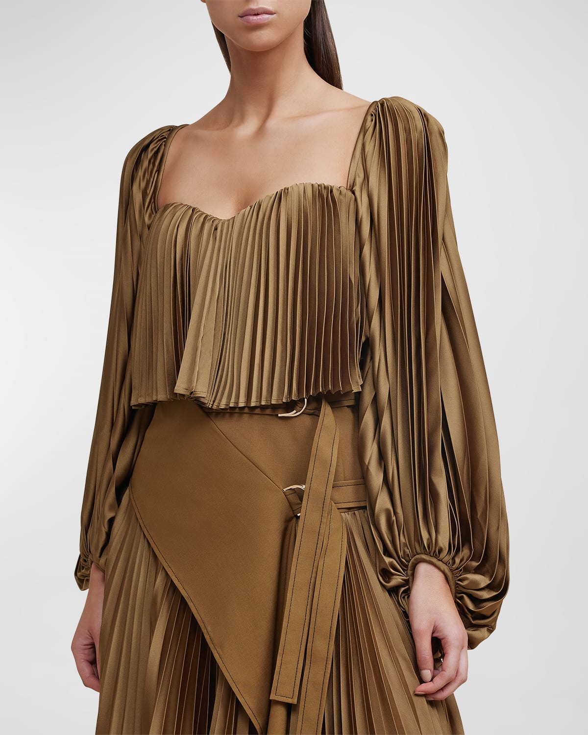 Lug Von Siga Arya Long-Sleeve Pleated Top | Neiman Marcus