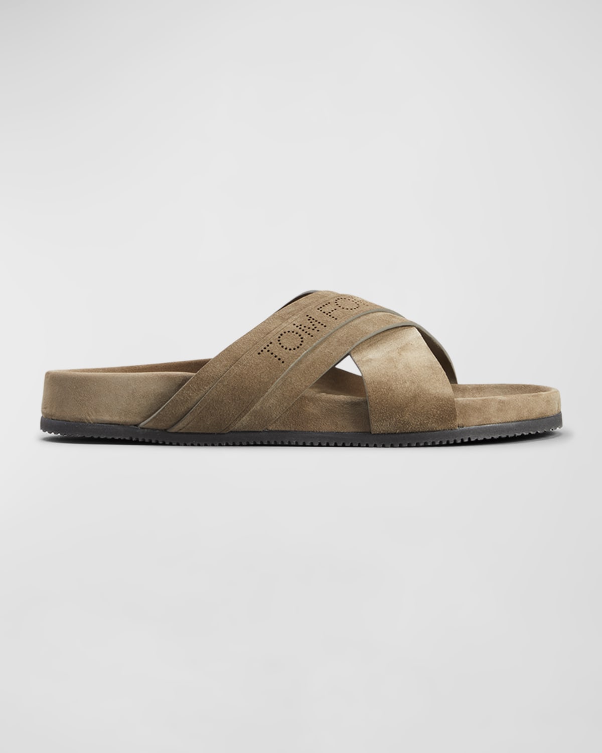Suicoke Men's MOTO-M2AB Shearling and Suede Slide Sandals | Neiman Marcus