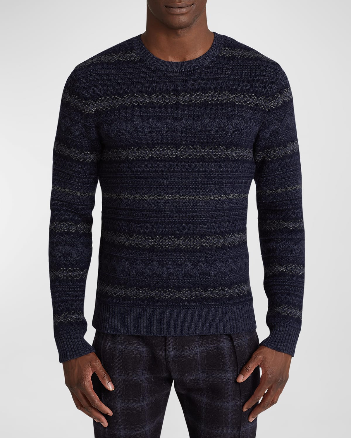 Ralph Lauren Purple Label Men's Birdseye-Knit Cashmere 1/4-Zip Sweater | Neiman Marcus