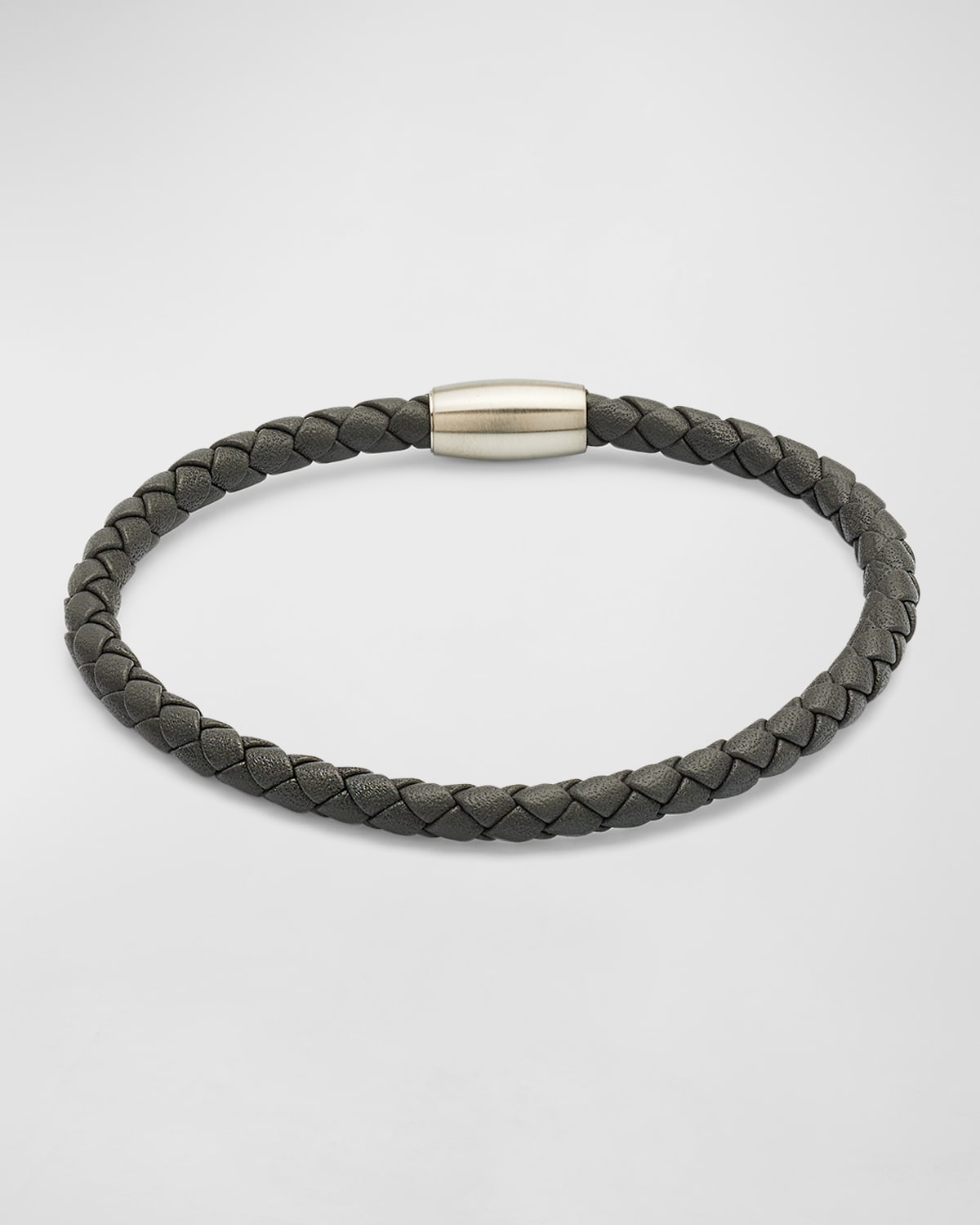 Jan Leslie Men's Magnetic Woven Leather Bracelet | Neiman Marcus