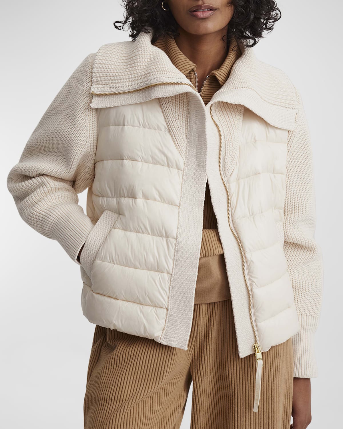 Varley Hunter Combo Zip-Front Jacket | Neiman Marcus