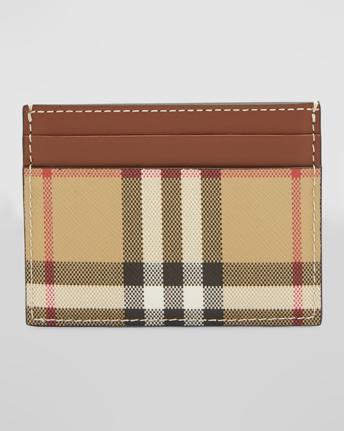 Burberry Sandon Vintage Check & Cherry Blossoms Card Case | Neiman Marcus