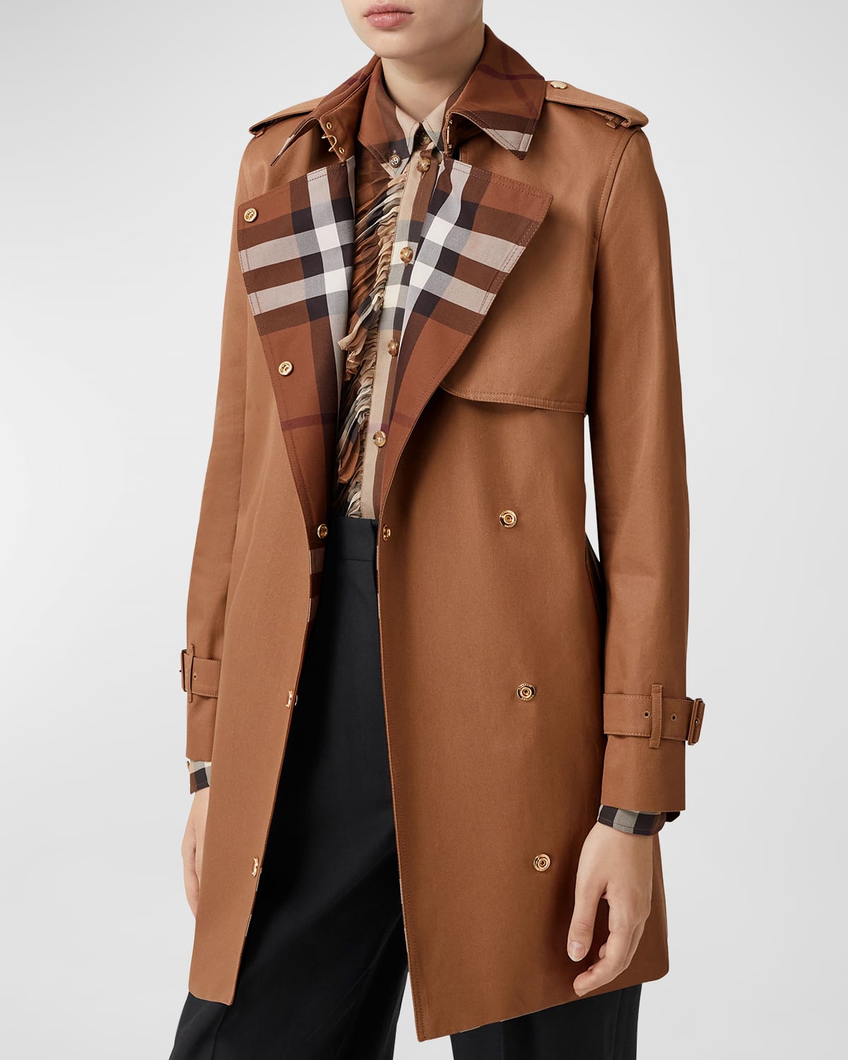 Burberry Waterloo Check Trench Coat | Neiman Marcus