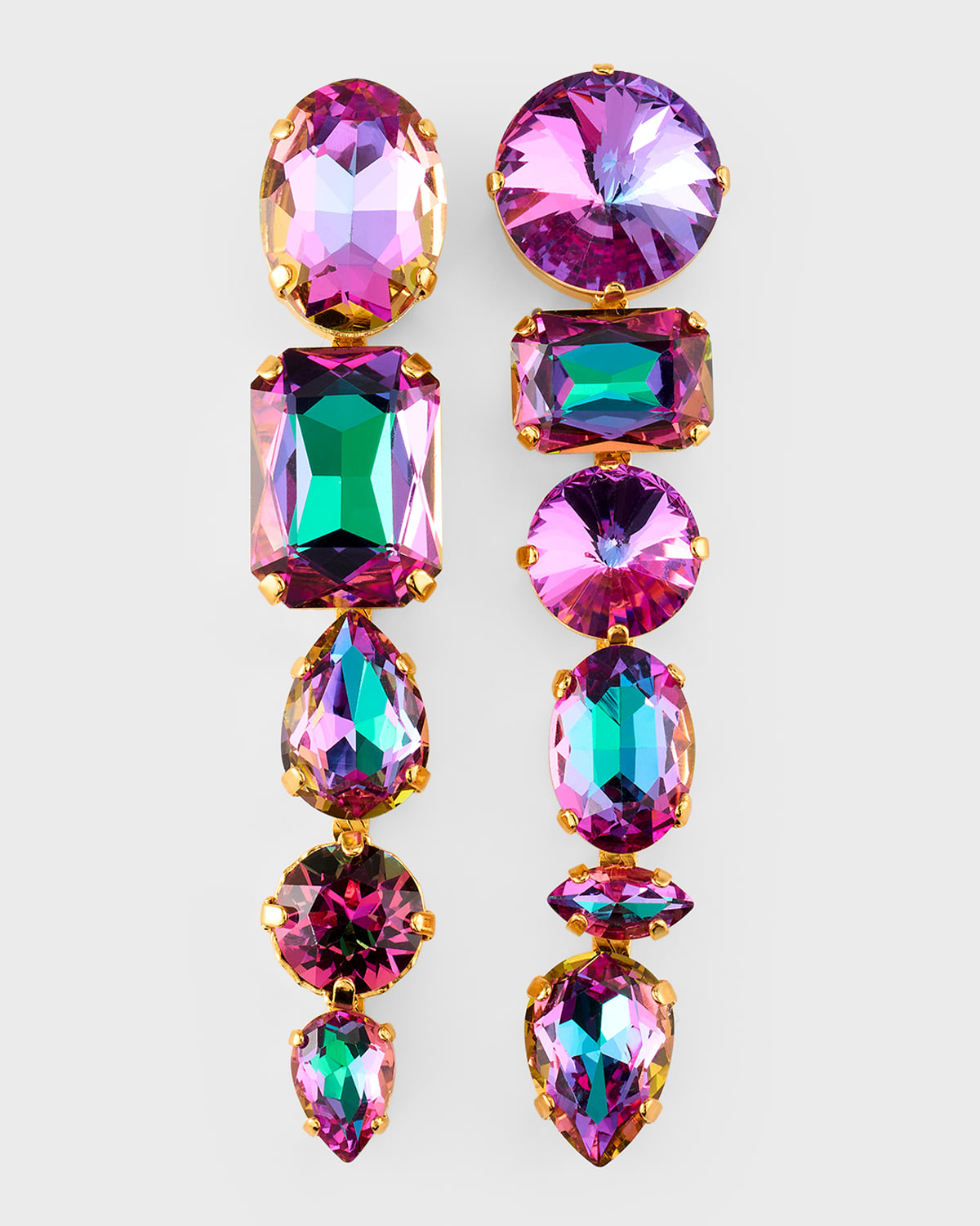 Elizabeth Cole Livy 24k Gold-Plated & Crystal Earrings | Neiman Marcus