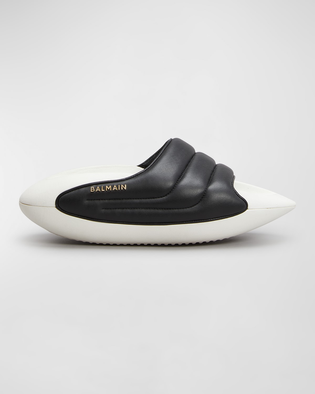Balmain Men's Quilted Leather B-IT Mule Slides | Neiman Marcus