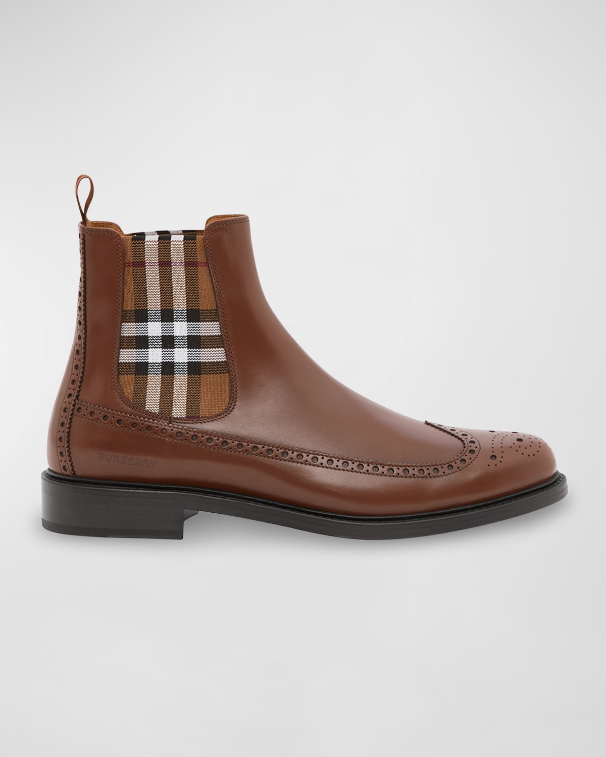 Burberry Men's Vintage Check Panel Suede Chelsea Boots | Neiman Marcus