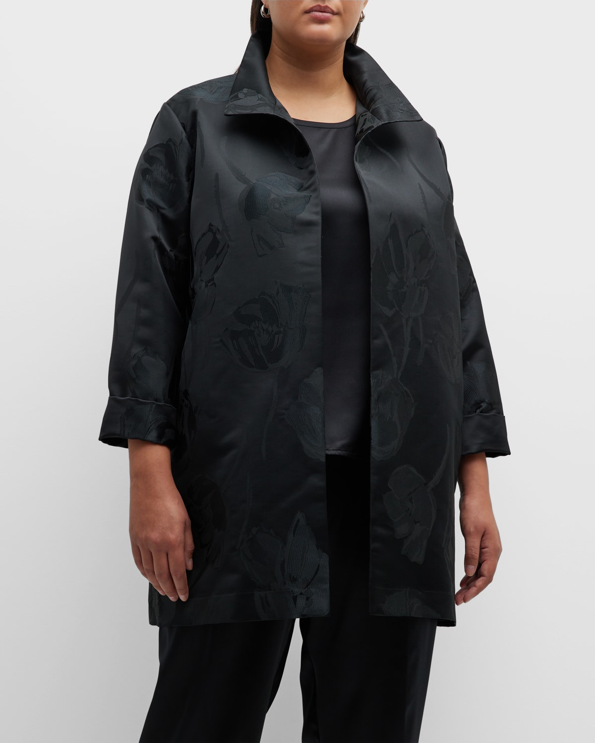 Caroline Rose Plus Plus Size Tropical Dream Floral Jacquard Jacket ...