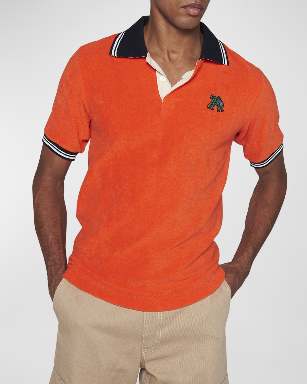 Bugatchi Men's Birdseye Contrast-Collar Polo Shirt | Neiman Marcus